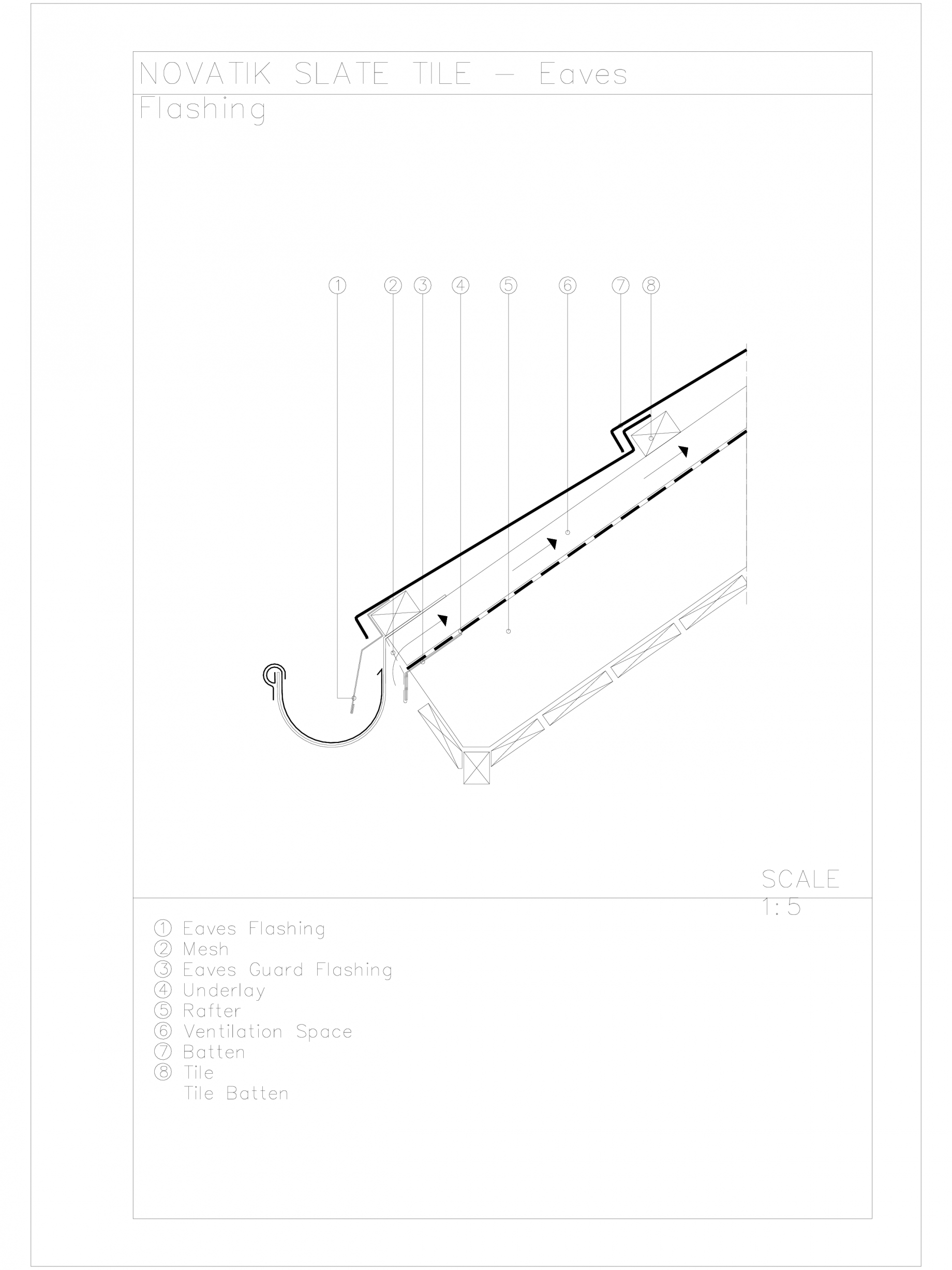 CAD-DWG Novatik Slate Tile _ 01 Eaves Flashing NOVATIK | METAL Detaliu ...