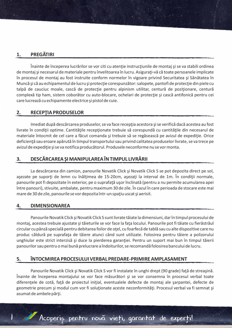 Ghid montaj tabla prefaltuita NOVATIK | METAL Click S, Click ...