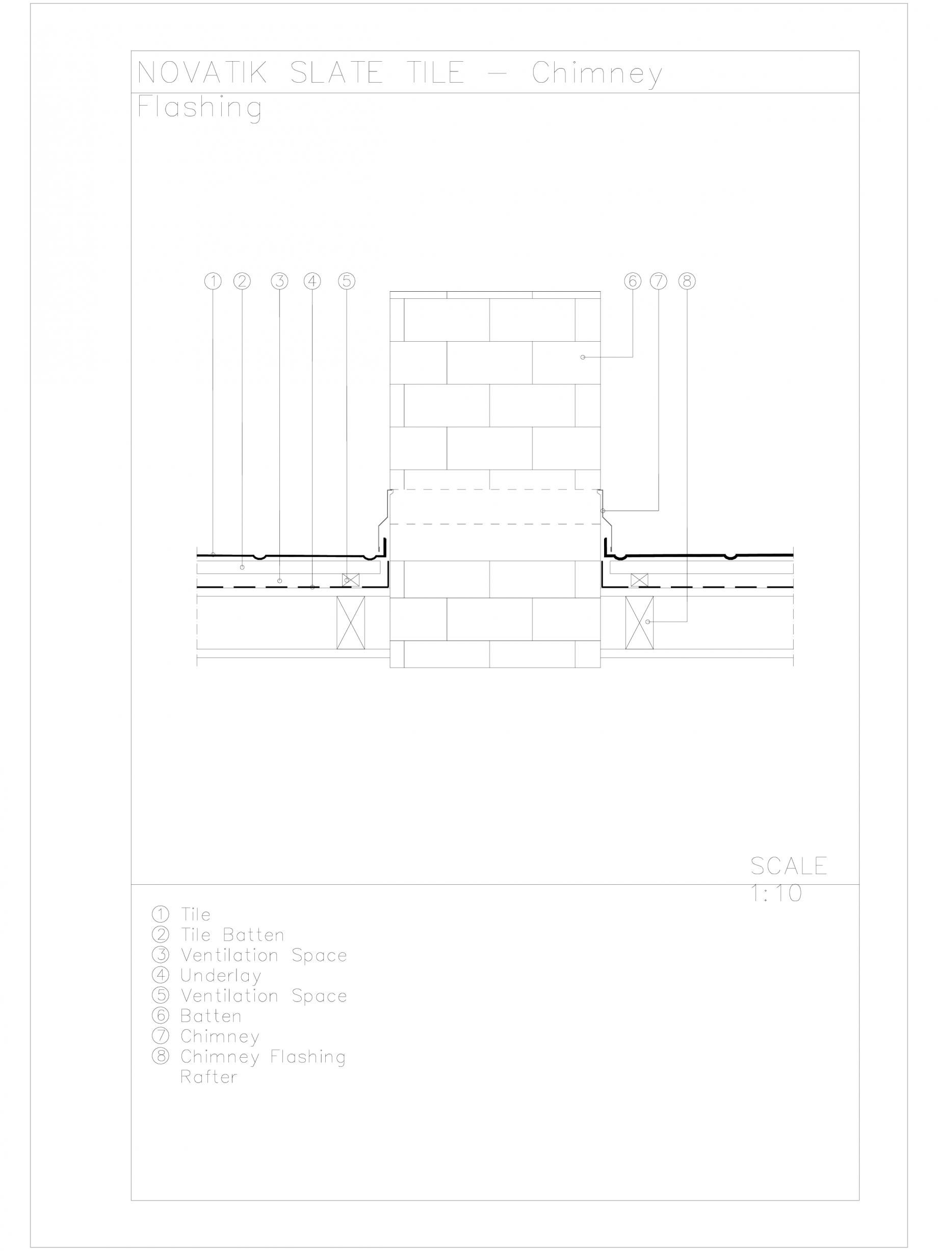 CAD-DWG Novatik Slate Tile - Chimney Flashing 1 Novatik NATURA Detaliu ...