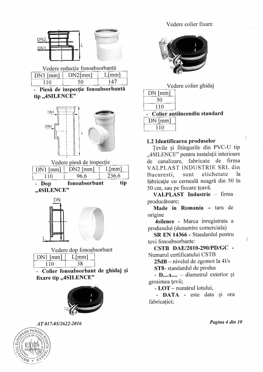 Agrement tehnic pentru tevi si fitinguri fonoabsorbante din PVC-U tip ...