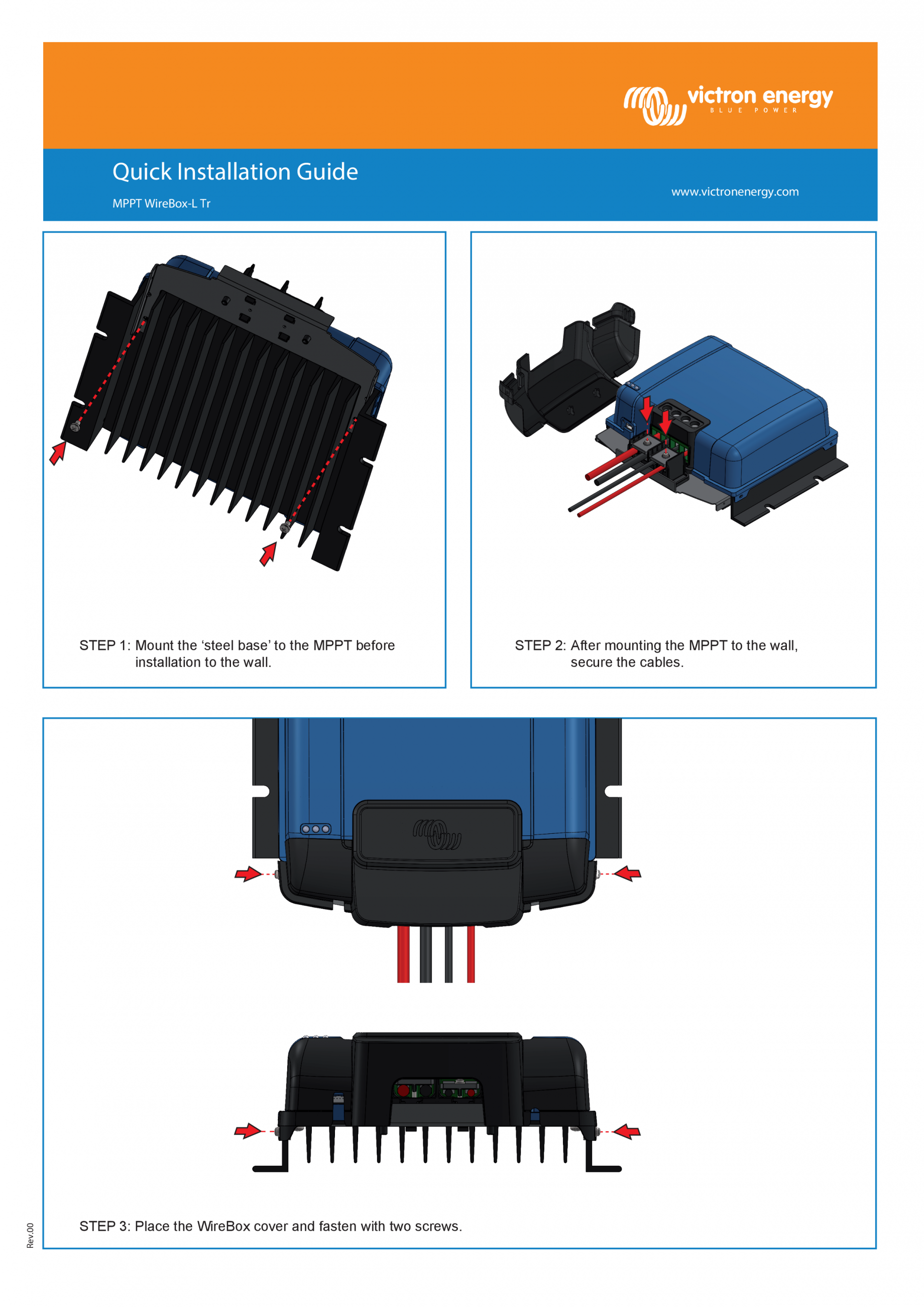 Ghid de instalare rapida pentru accesorii panouri fotovoltaice - MPPT-WireBox-L-Tr Victron ...