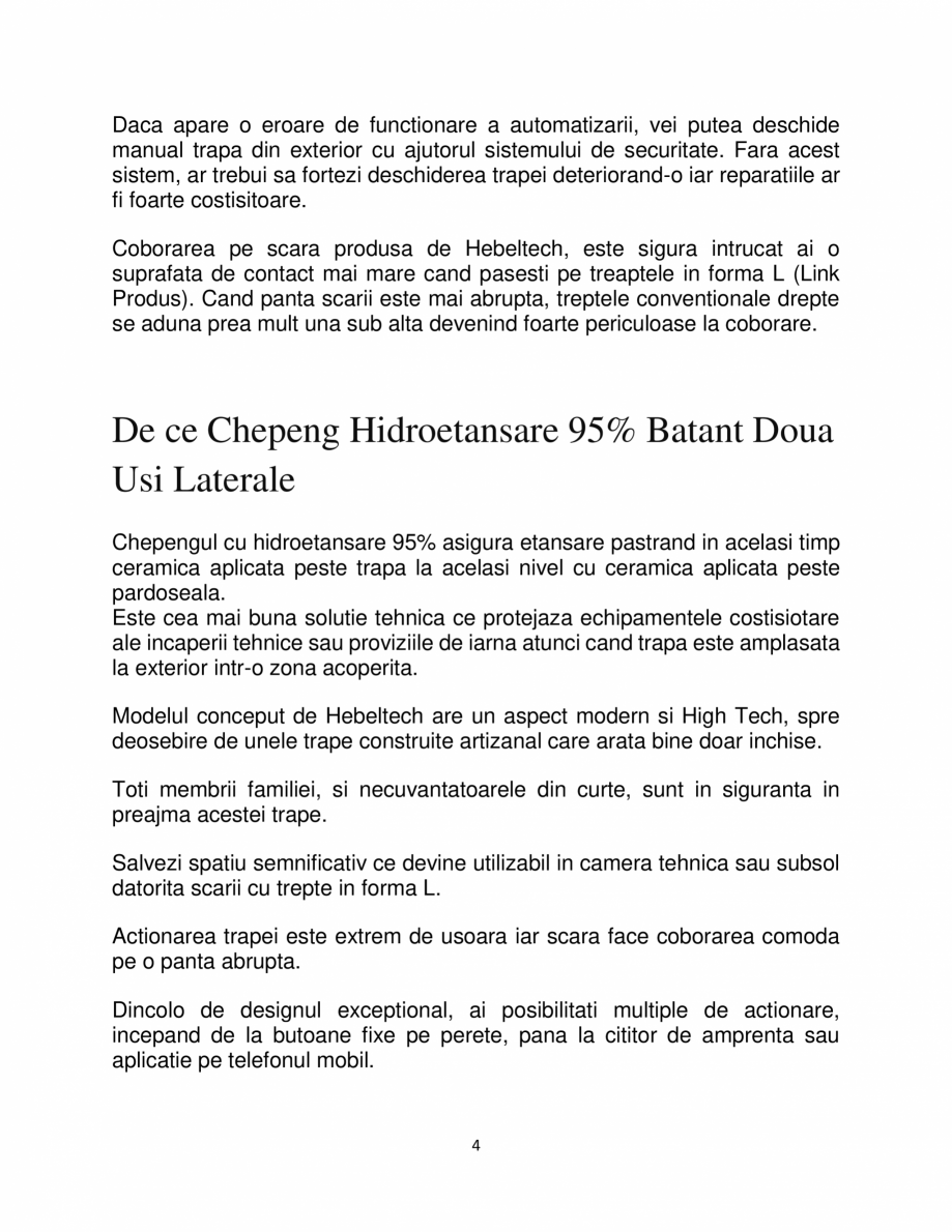 Chepeng Hidroetansare 95% Batant Doua Usi Laterale – Metalic Hebeltech ...