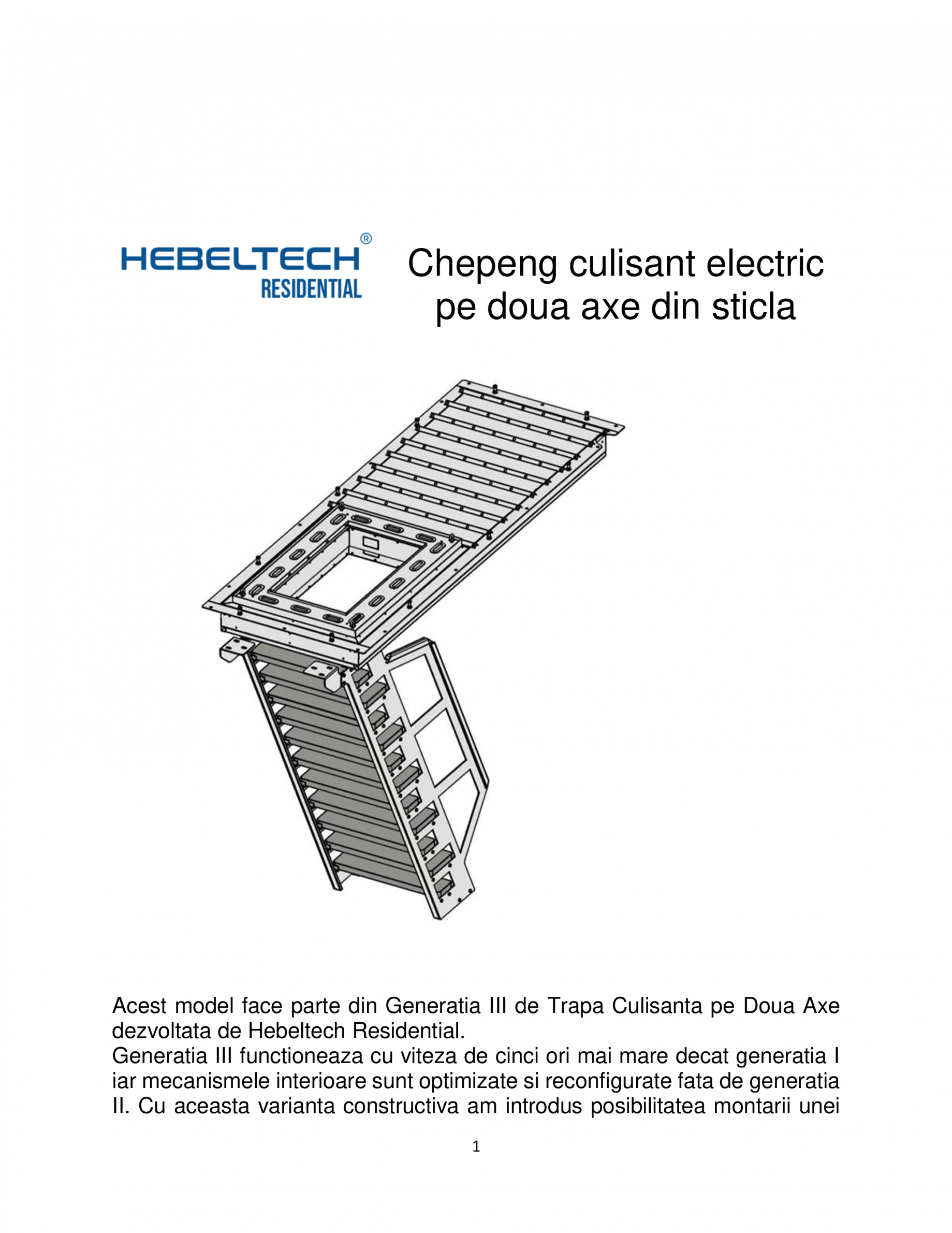 Chepeng culisant electric pe doua axe din sticla Hebeltech Chepeng ...