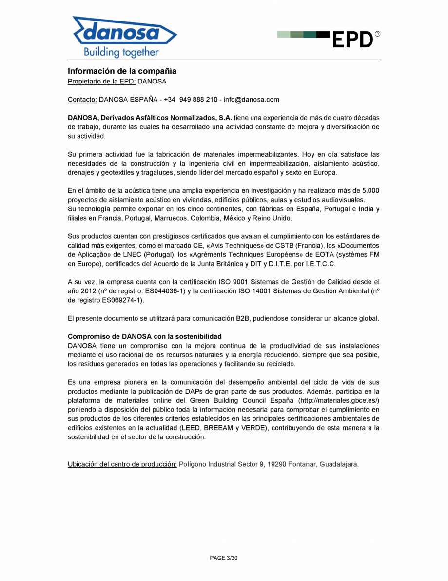 Declaratie de conformitate pentru panou multistrat pentru izolarea ...