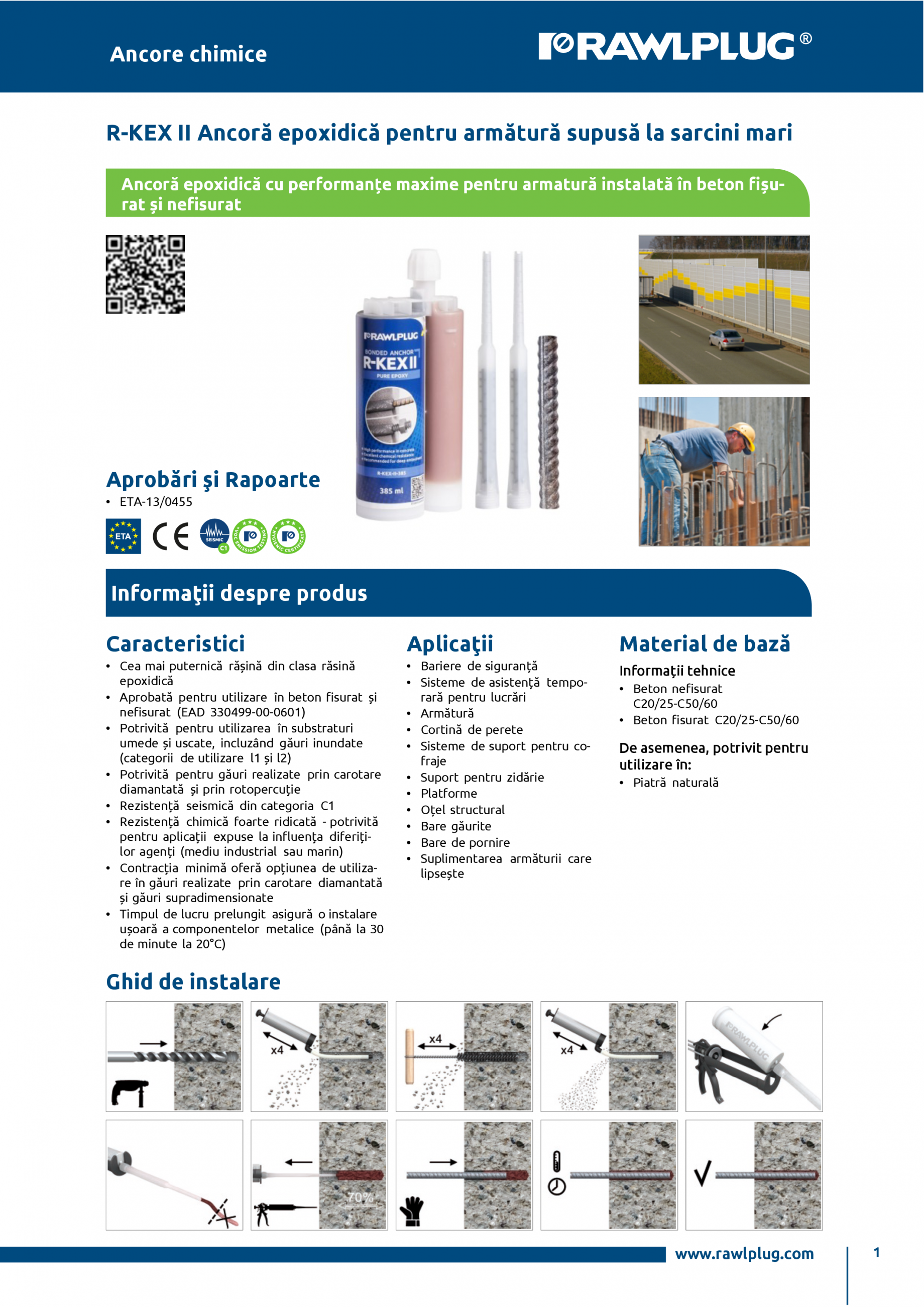 Ancora epoxidica R-KEX-II cu imbinare cu armatura RAWLPLUG R-KEX II ...