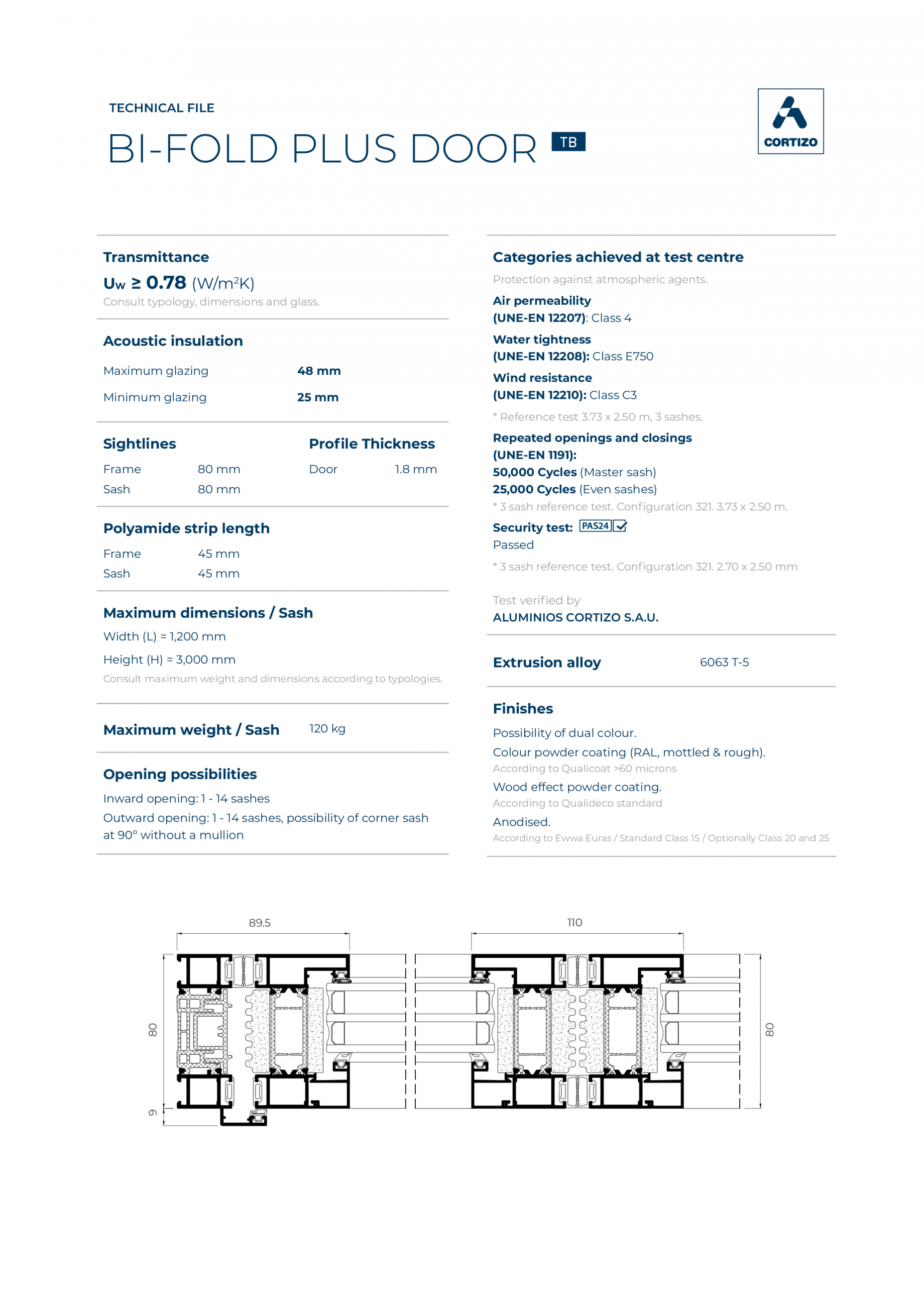 Sistem Armonica BATI-AL Bi-fold Plus Fisa tehnica Engleza