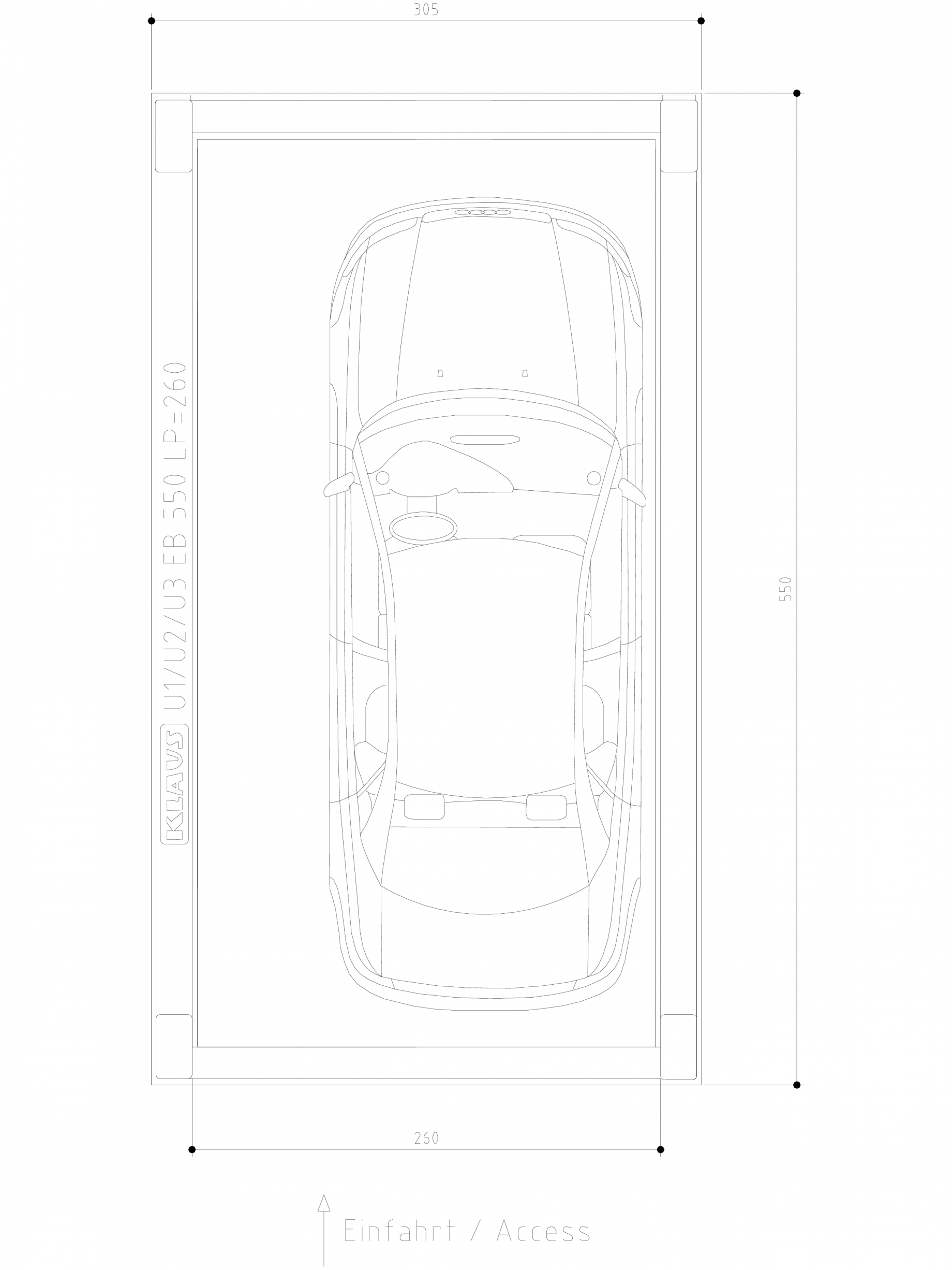 CAD-DWG Sistem de parcare hidraulic subteran - vedere de sus - U3EB 550 ...
