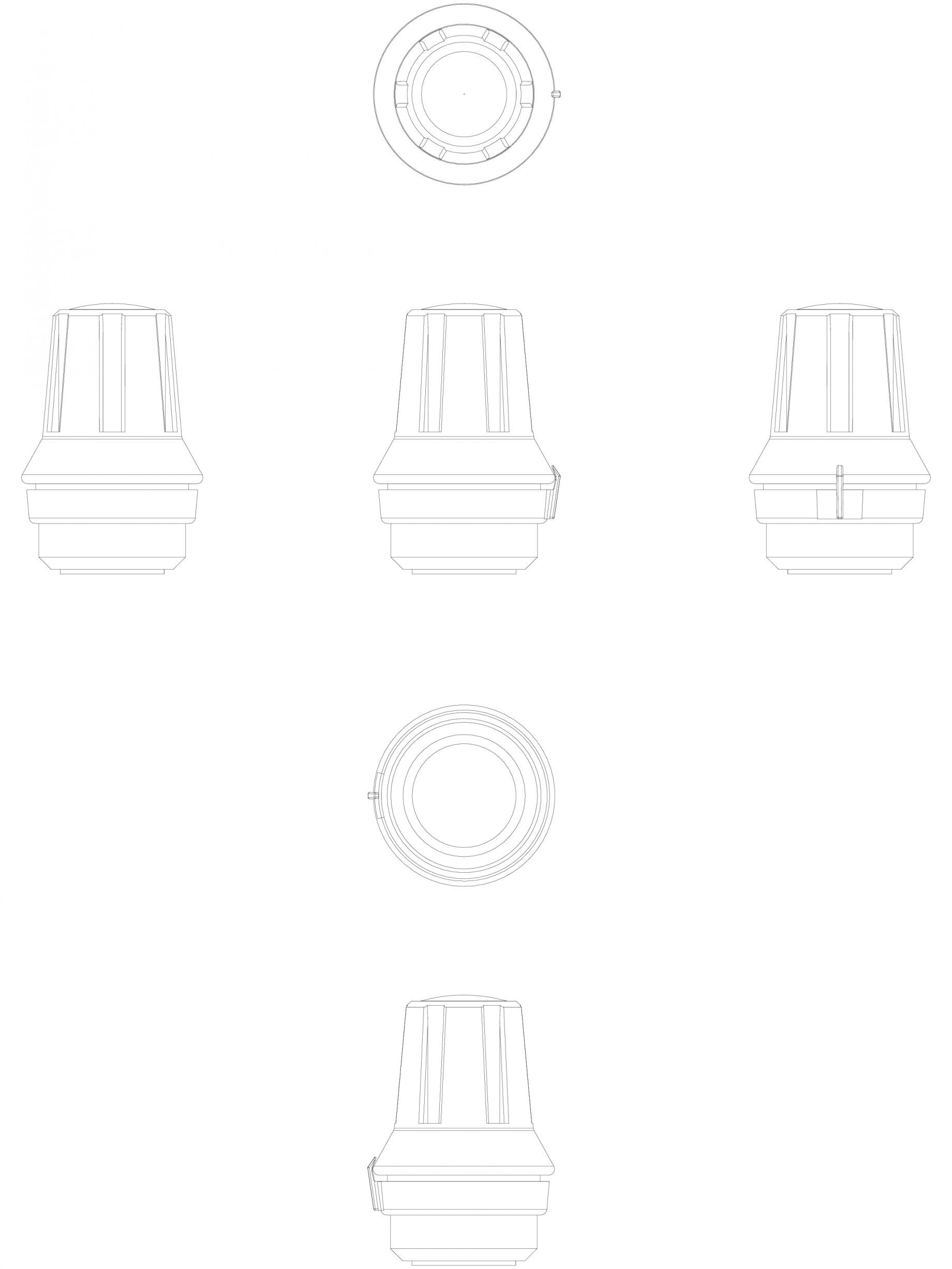 CAD-DWG Senzor termostatic de radiator - 2D DANFOSS Detaliu de produs RAS-C
