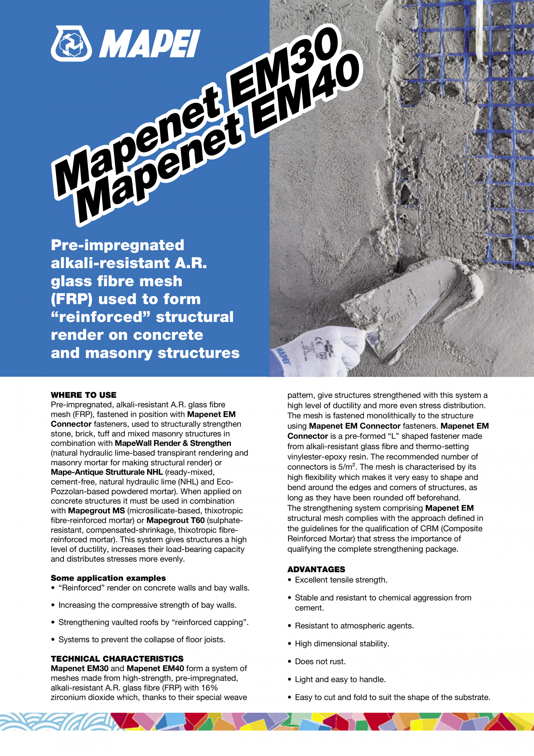 Plasa din fibra de sticla preimpregnata, pentru consolidarea ...