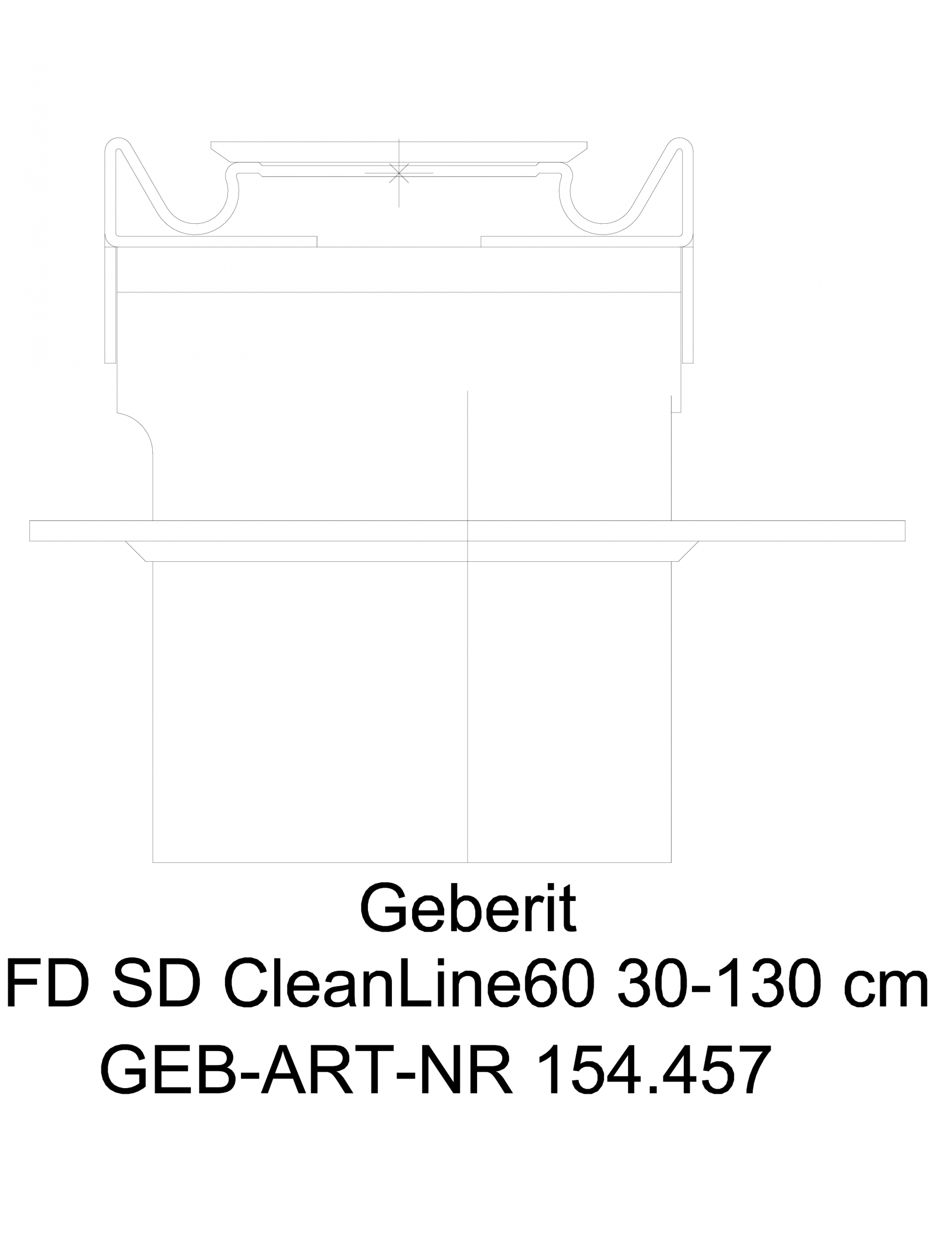 CAD-DWG Rigola pentru dus Geberit CleanLine60 cod 154.457.00.1_L ...