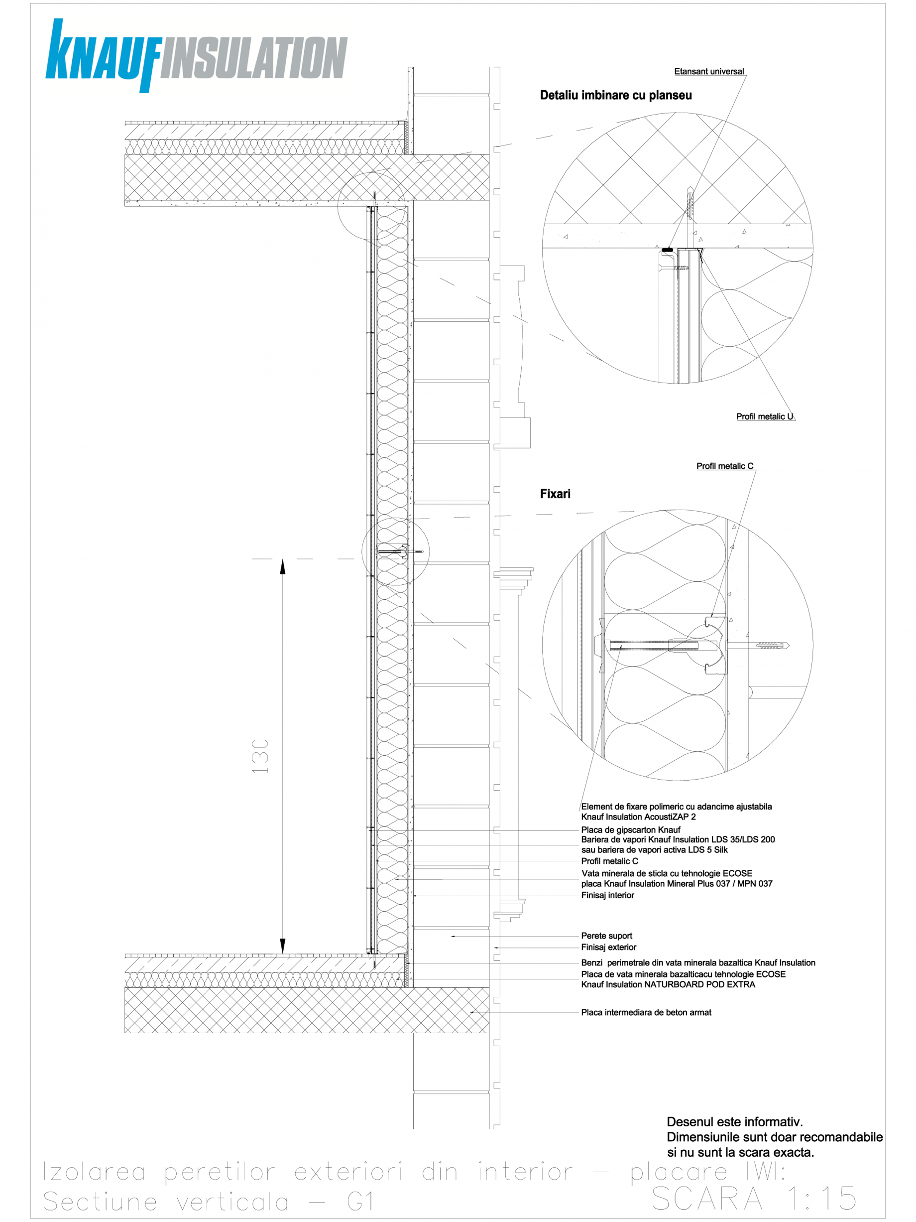 CAD-DWG Placare IWI KNAUF INSULATION Detaliu de montaj