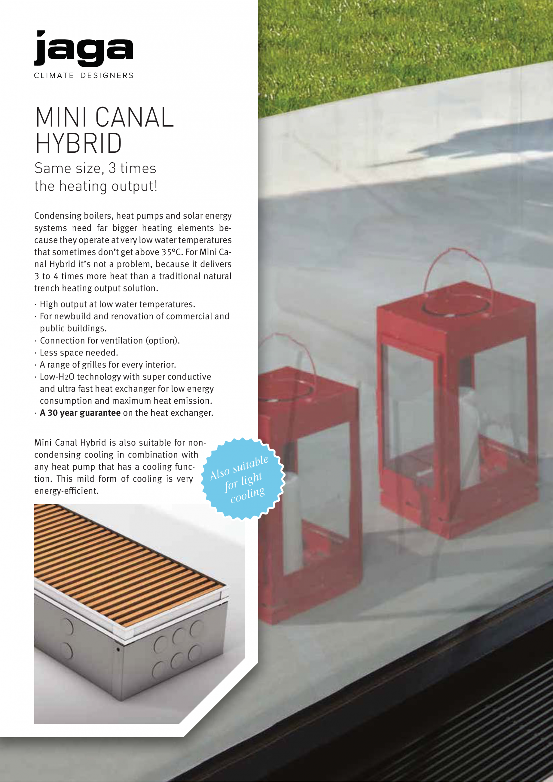Convector de pardoseala JAGA MINI CANAL HYBRID Fisa tehnica Engleza