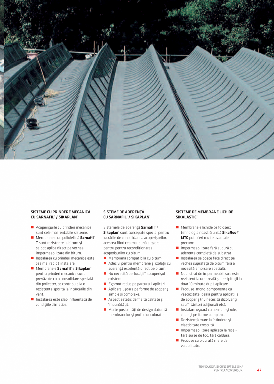 Catalog, brosura Tehnologia si conceptele Sika pentru acoperisuri Sika ...