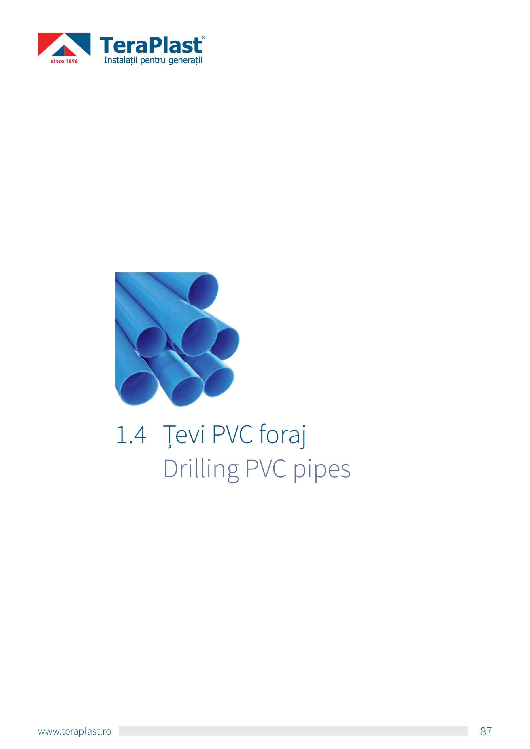 Tevi din PVC de tubare pentru puturi forate TeraPlast Catalog, brosura ...