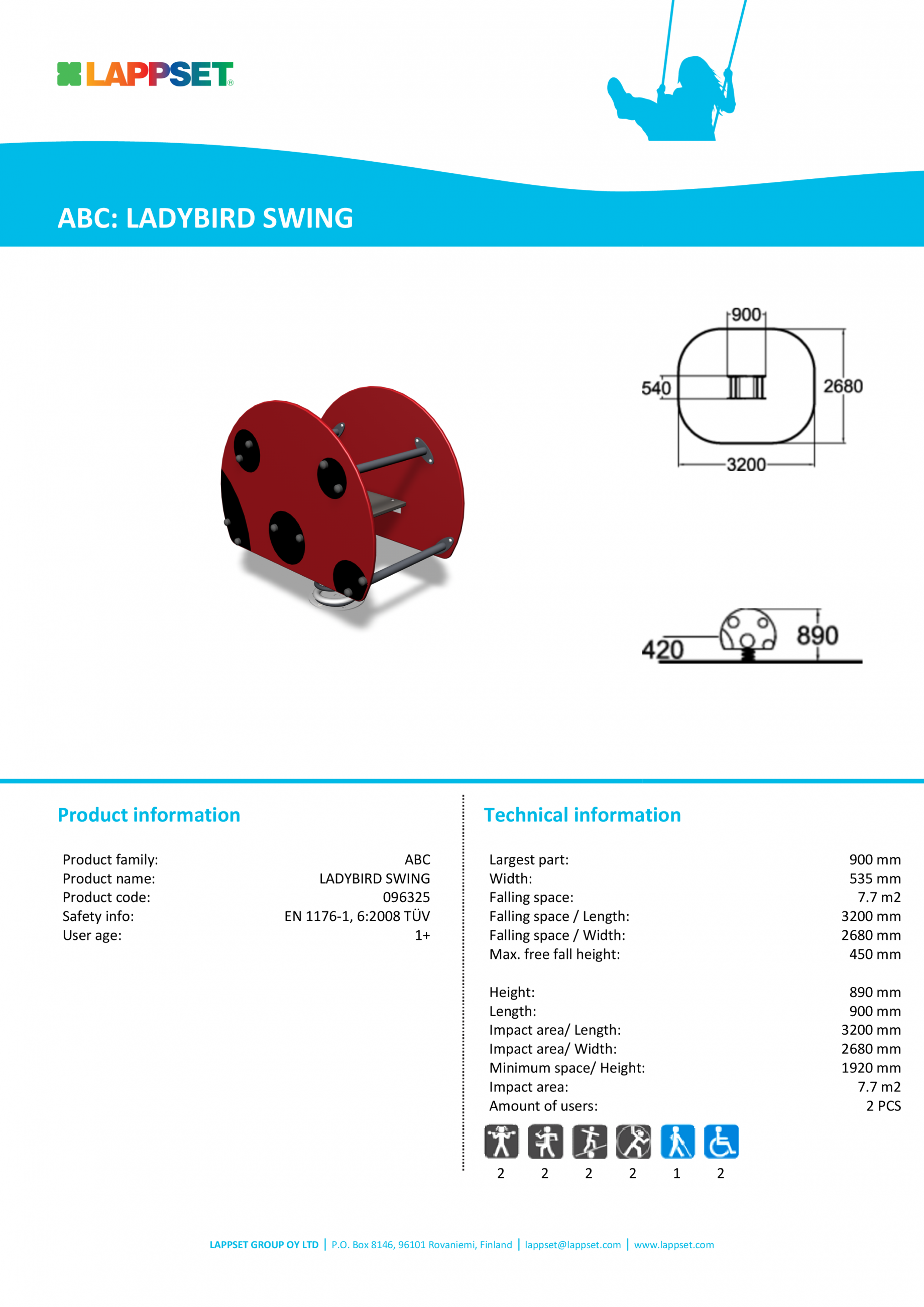 Echipament de joaca pentru copii sub 4 ani LADYBIRD SWING 096325 ...
