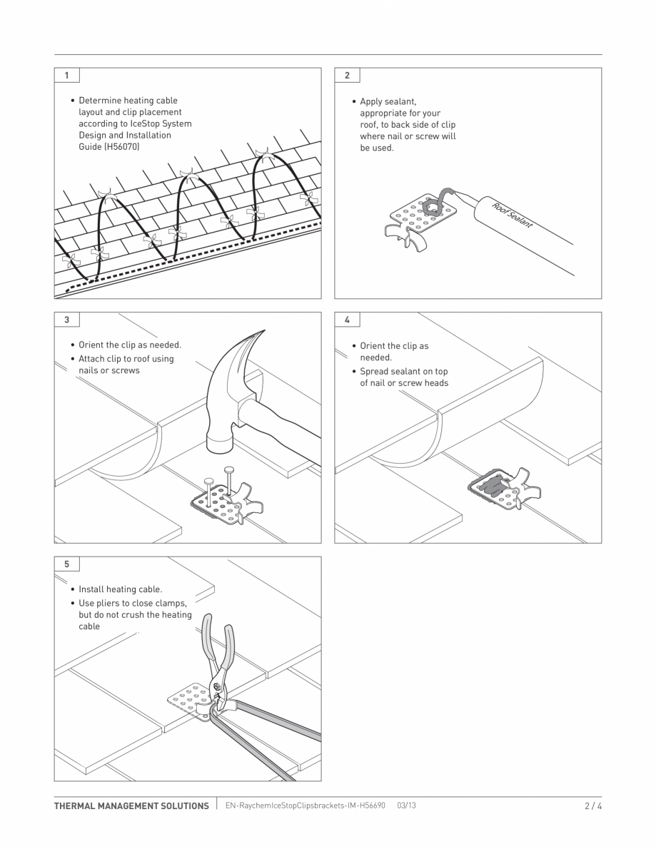 Cleme pentru fixarea cablurior de incalzire GMK-RC/ GMK-RAKE RAYCHEM ...