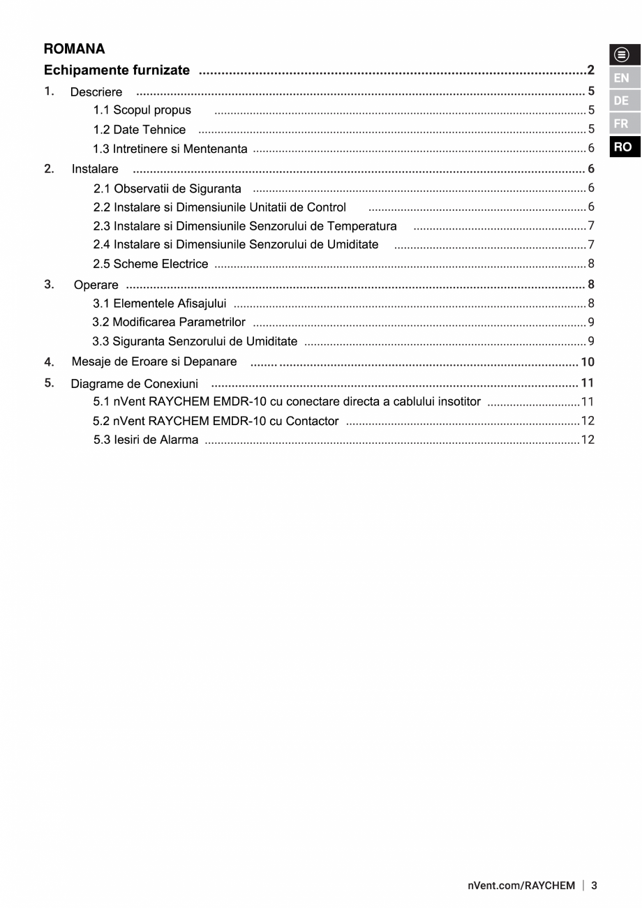 Unitate de comanda pentru controlul incalzirii jgheaburilor RAYCHEM ...