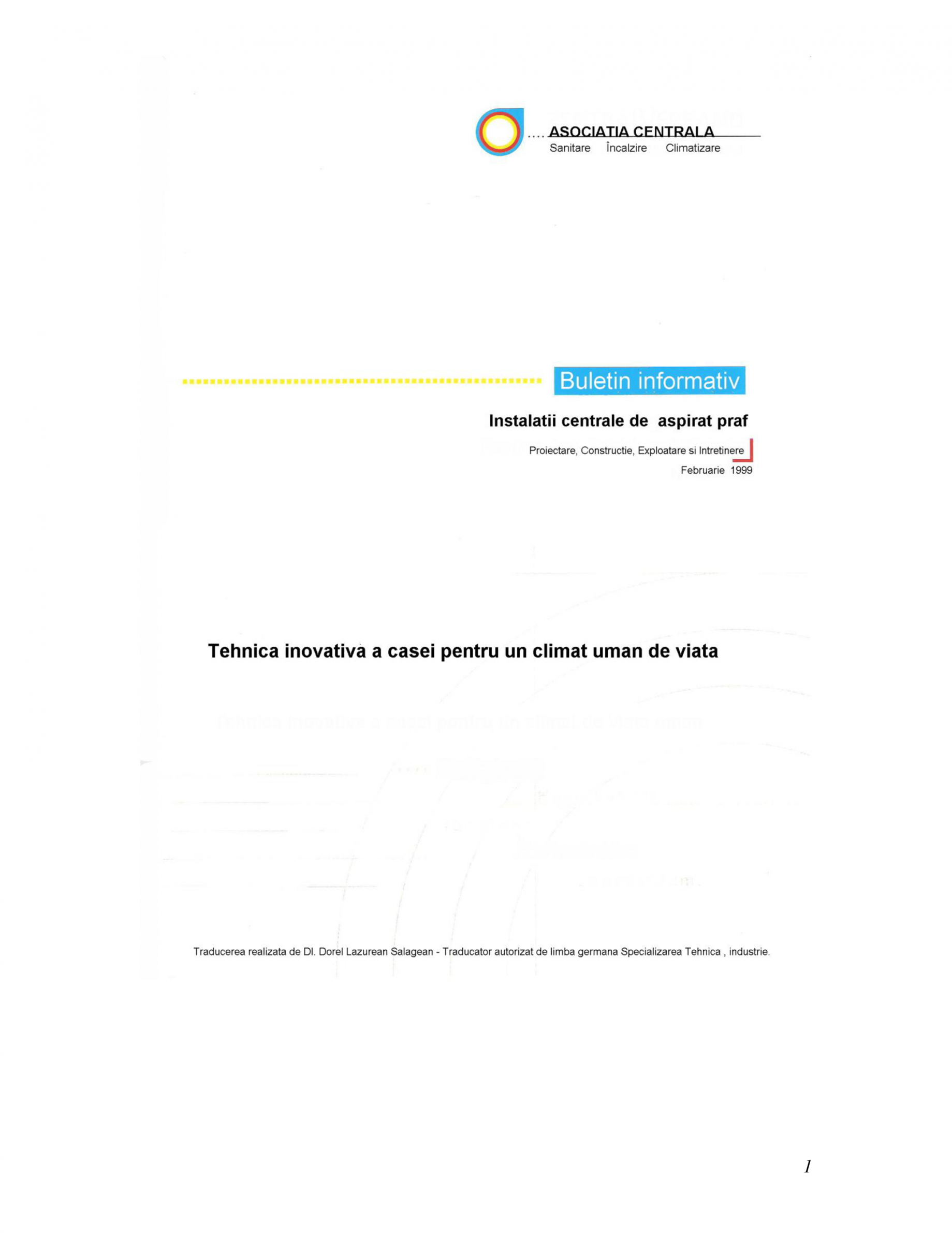 Breviar de proiectare - Instalatii centrale de aspirat praf Catalog ...