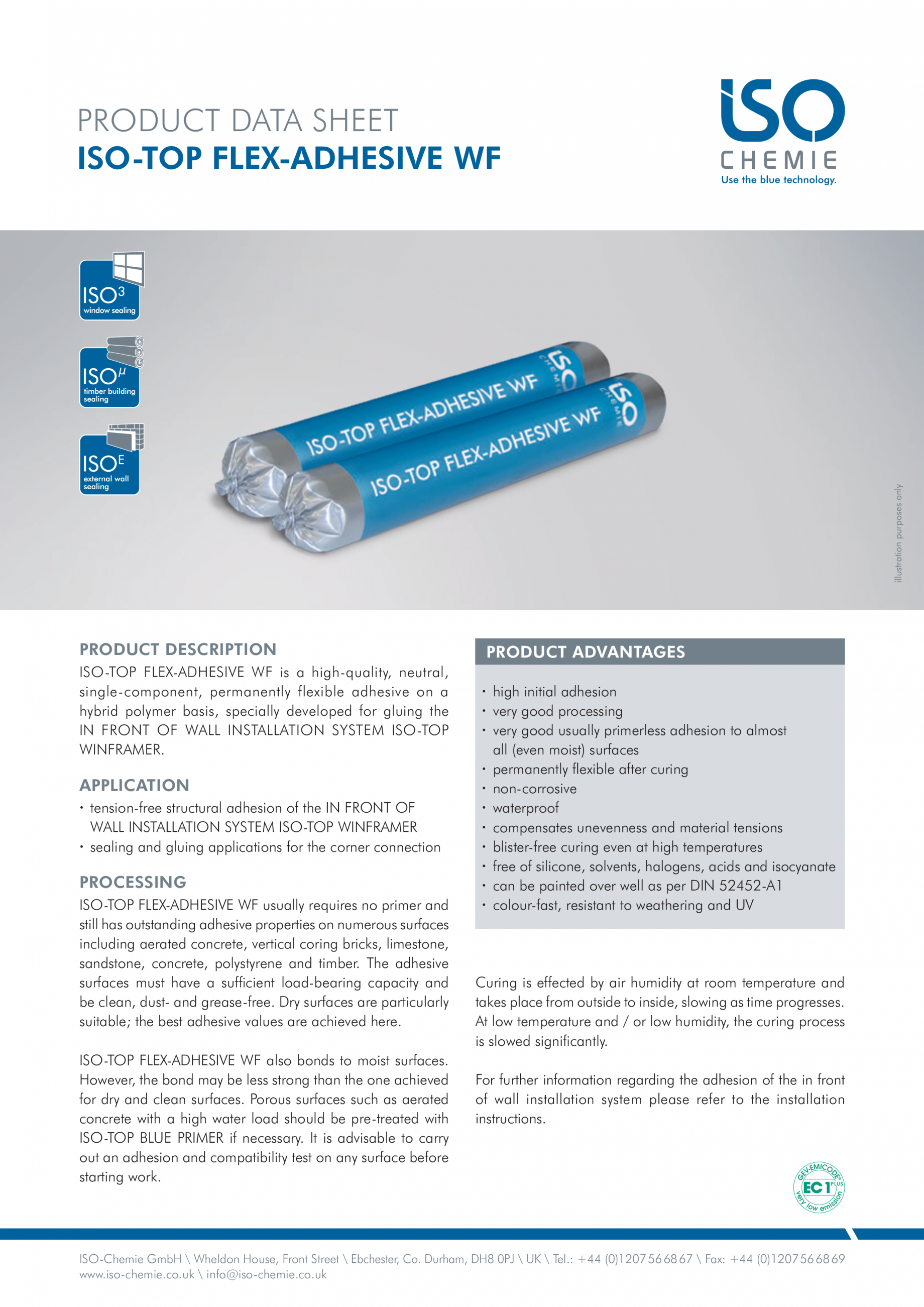Adeziv monocomponent pentru lipirea sistemului ISO-TOP WINFRAME ISO ...