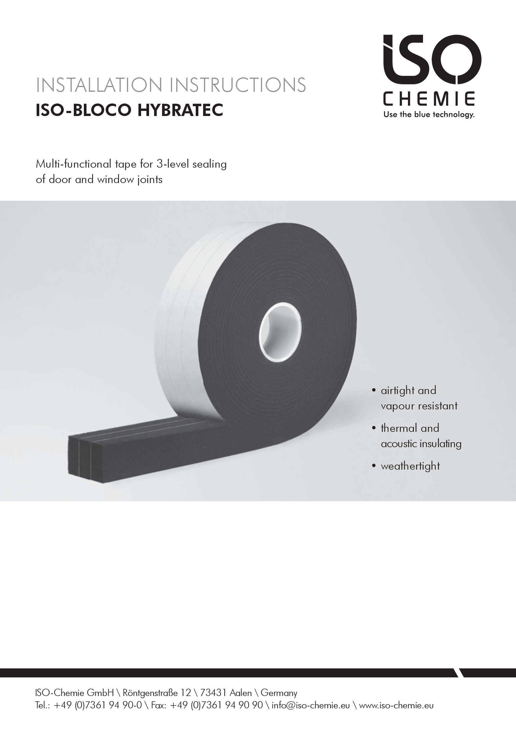 Instructiuni de montaj pentru banda precomprimata ISO Chemie ISO-BLOCO HYBRATEC Instructiuni ...