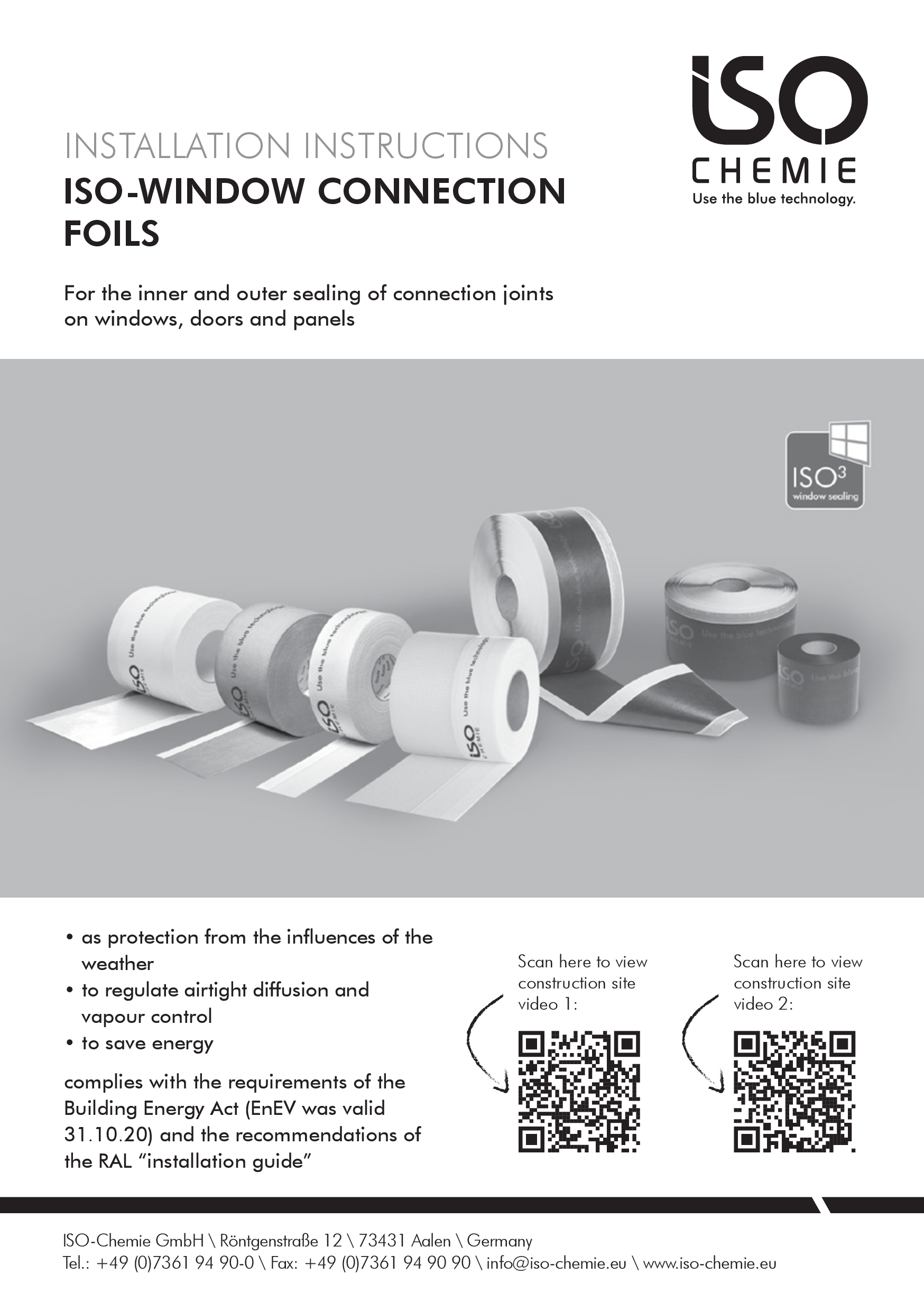 Instructiuni de montaj pentru membrana hidroizolanta ISO Chemie ISO-CONNECT HB, ISO-CONNECT ...