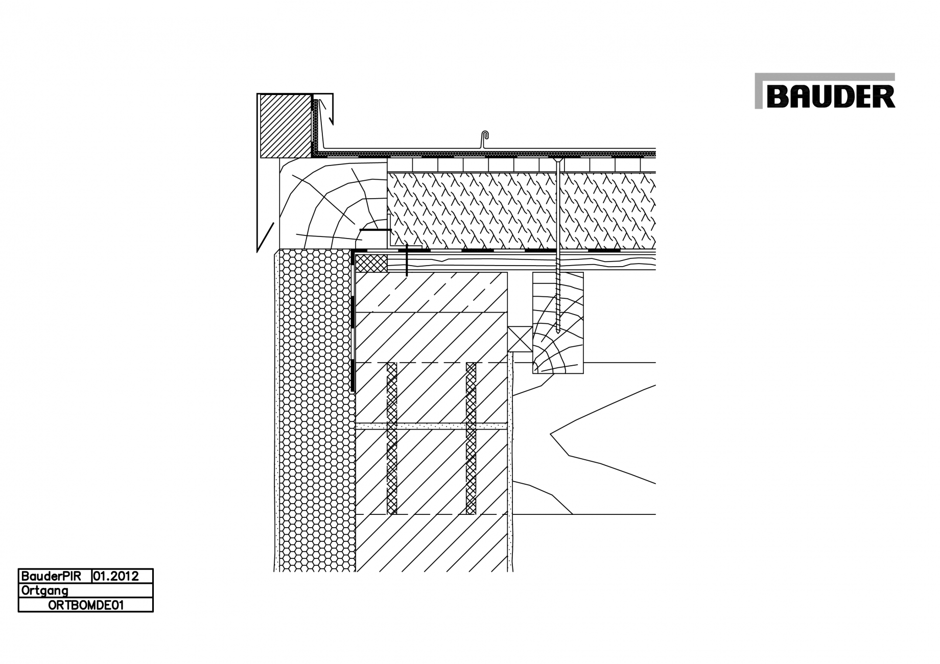 CAD-PDF Bauder - Acoperis metalic - Detaliu pazie ORTBOMDE01 BAUDER ...