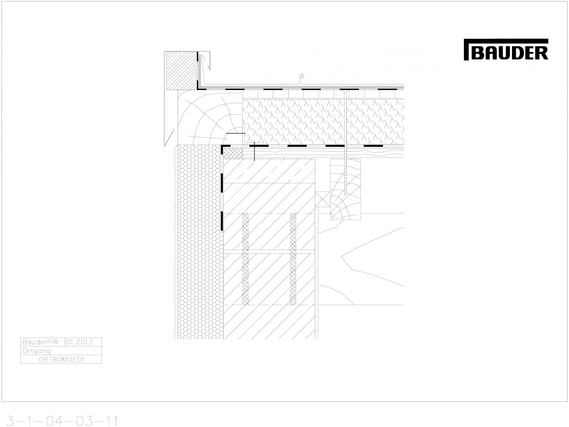 CAD-DWG Bauder - Acoperis metalic - Detaliu pazie ORTBOMDE01 BAUDER ...