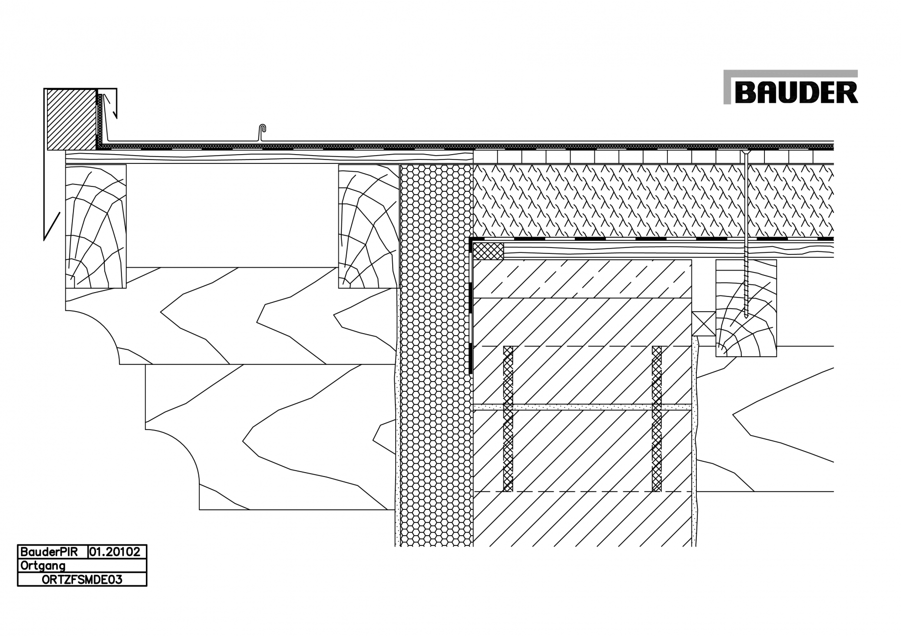 CAD-PDF Bauder - Acoperis metalic - Detaliu pazie ORTZFSMDE03 BAUDER ...