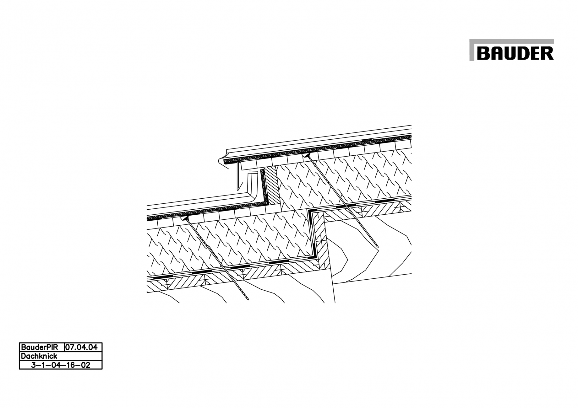 CAD-PDF Bauder - Acoperis metalic - Detaliu diferenta nivel 3-1-04-16 ...