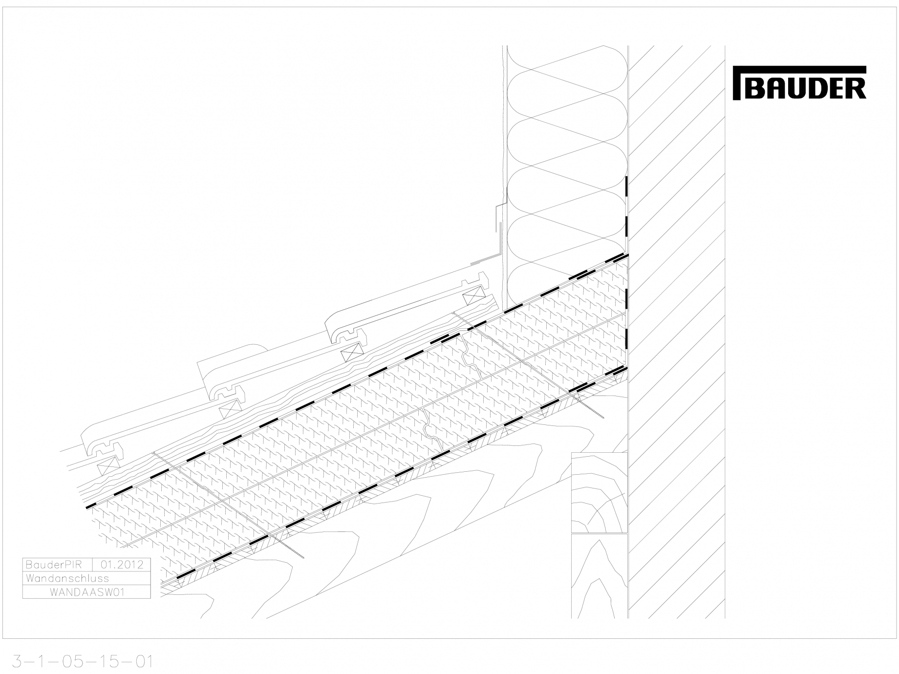 CAD-DWG Bauder - Acoperis ceramic - Detaliu racord perete WANDAASW01 ...