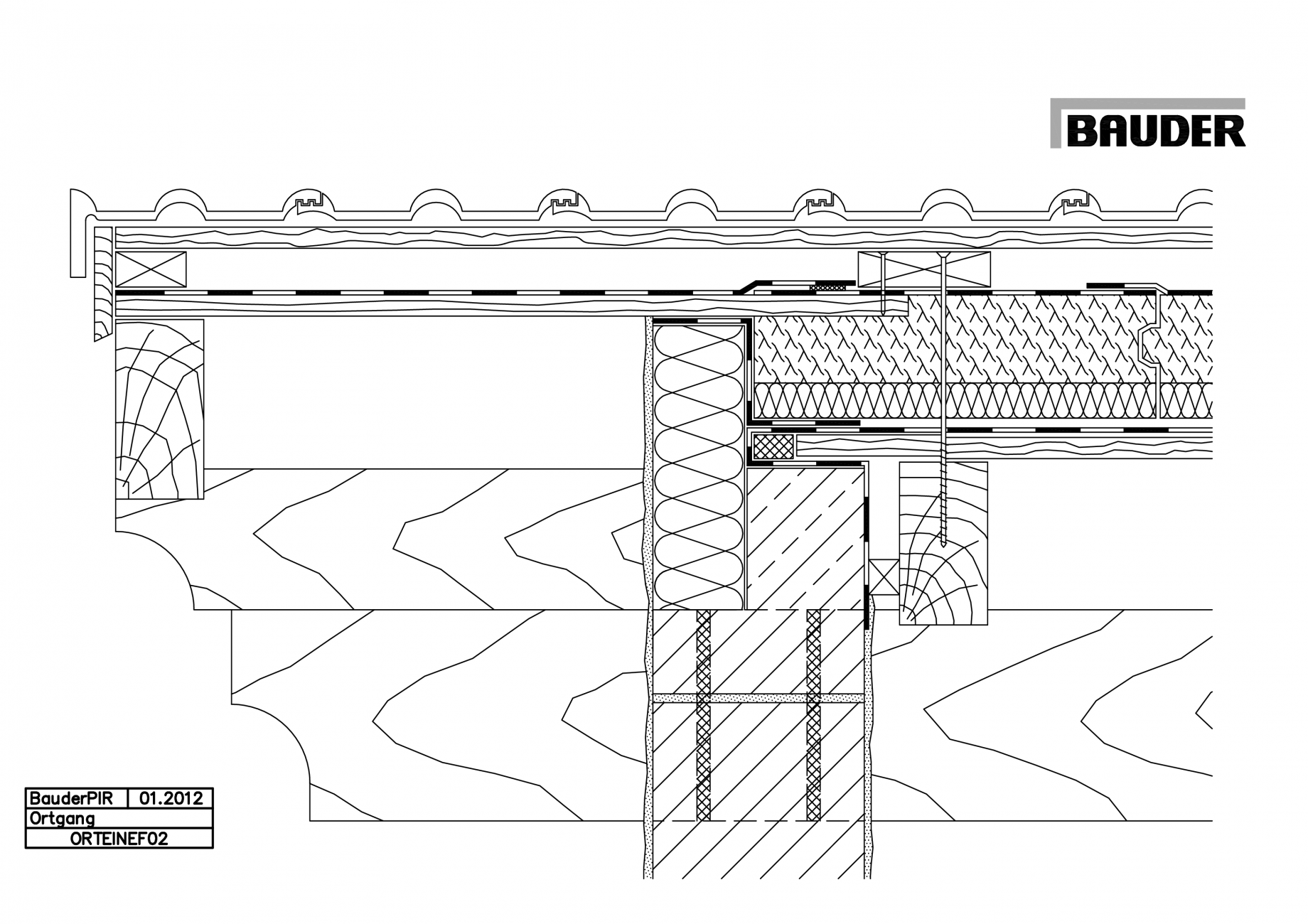 CAD-PDF Bauder - Acoperis ceramic - Detaliu pazie ORTEINEF02 BAUDER ...