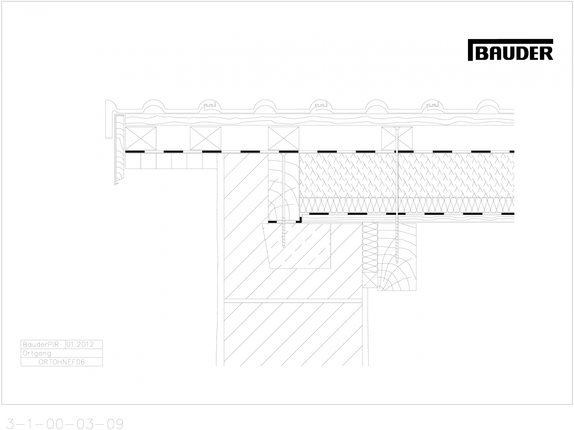 CAD-DWG Bauder - Acoperis ceramic - Detaliu pazie ORTOHNEF06 BAUDER ...