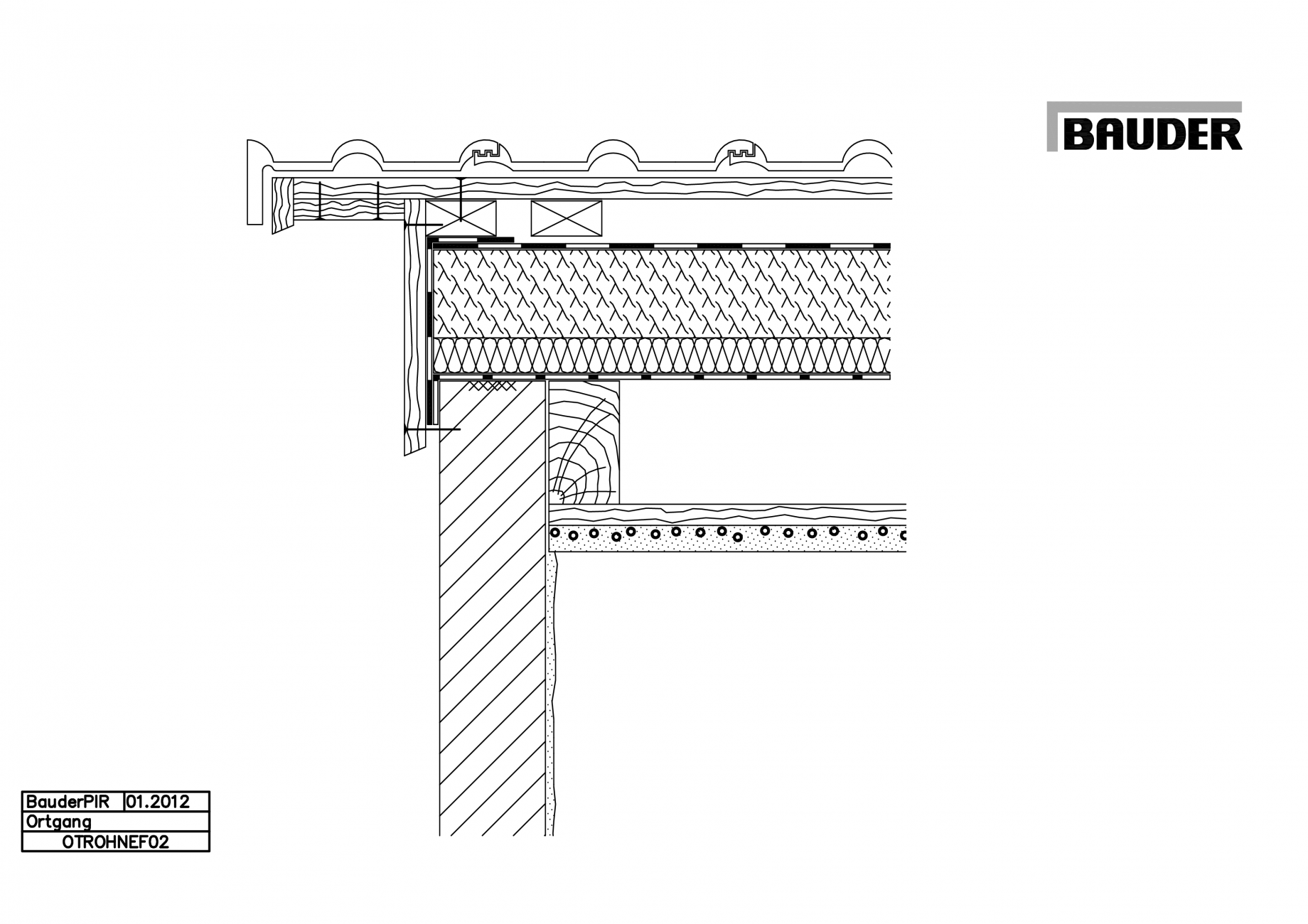 CAD-PDF Bauder - Acoperis ceramic - Detaliu pazie ORTOHNEF02 BAUDER ...