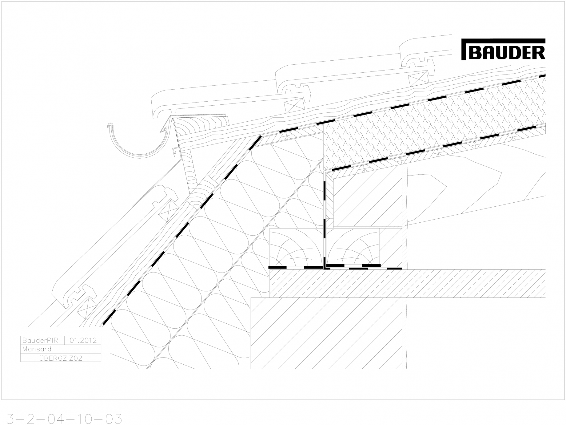CAD-DWG Bauder - Acoperis ceramic - Detaliu mansarda BERGZIZ02 BAUDER ...