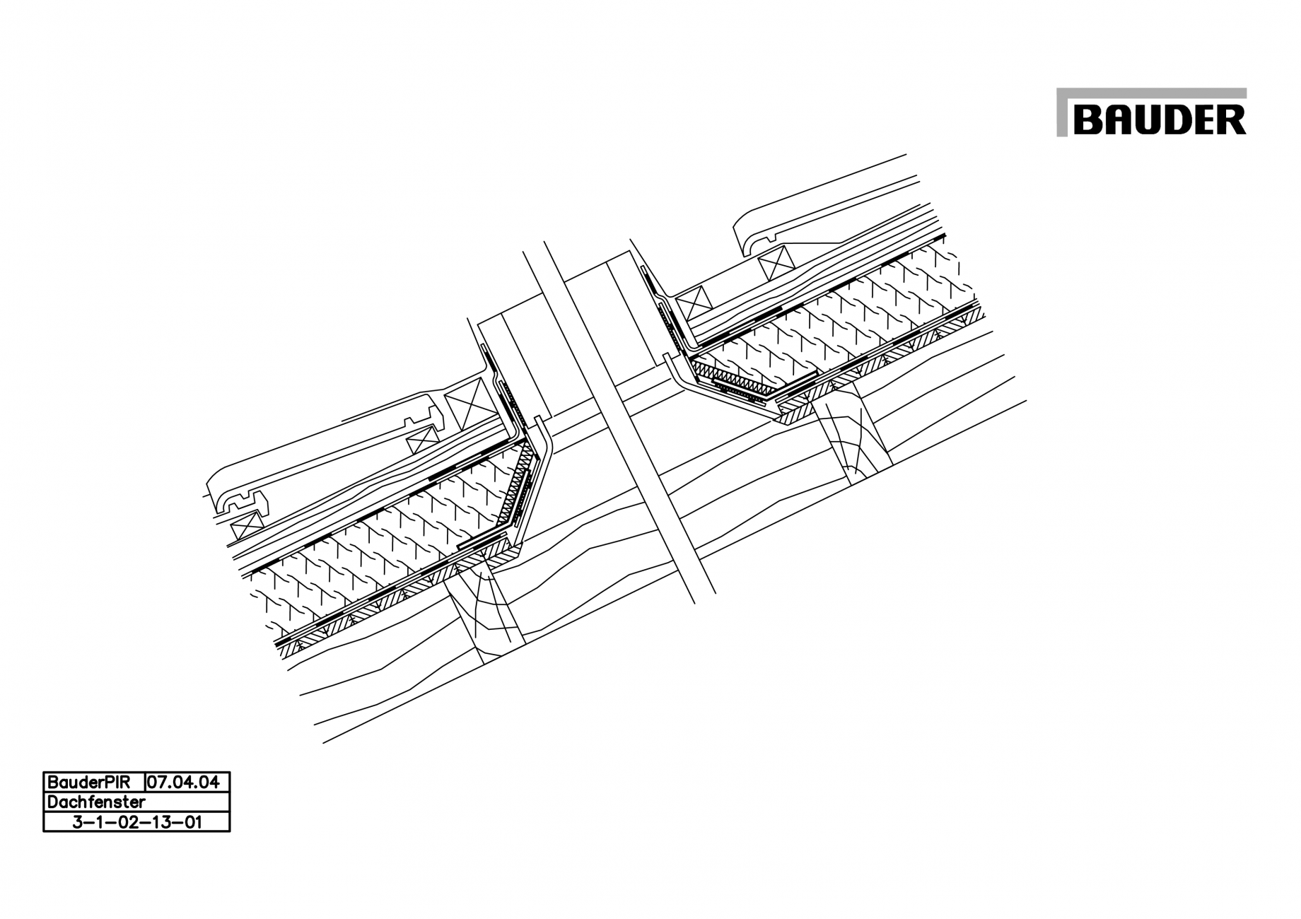 CAD-PDF Bauder - Acoperis ceramic - Detaliu luminator fereastra ...