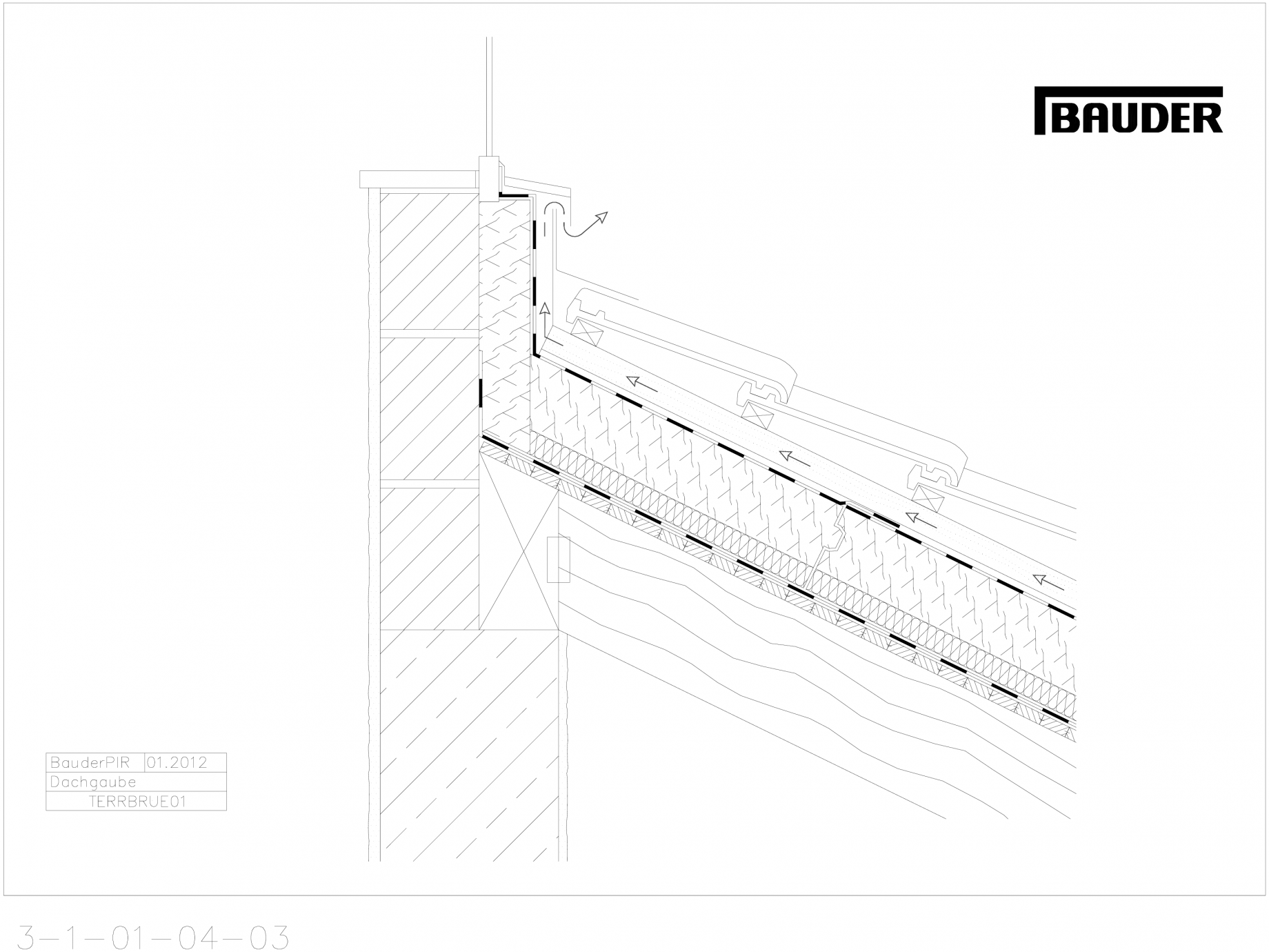 CAD-DXF Bauder - Acoperis ceramic - Detaliu lucarna TERRBRUE01 BAUDER ...