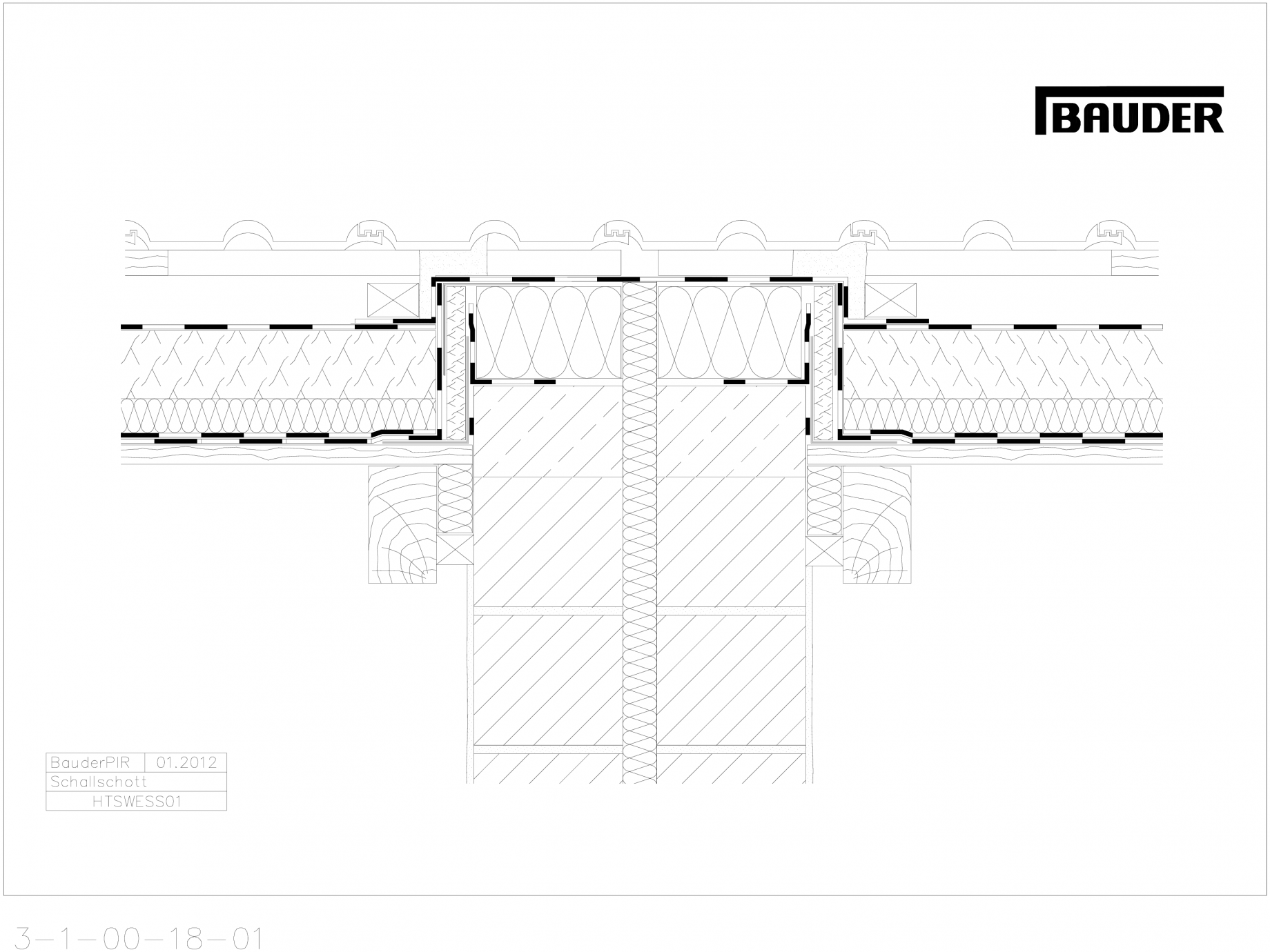 CAD-DWG Bauder - Acoperis ceramic - Detaliu izolatie fonica HTSWESS01 ...