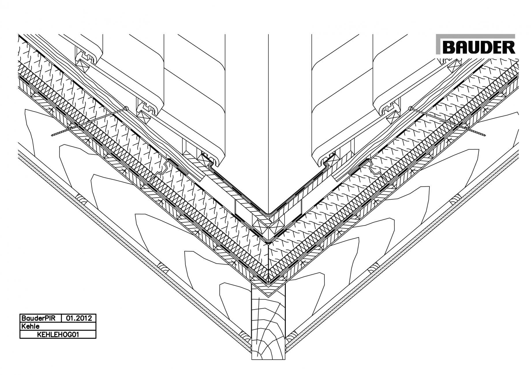 CAD-PDF Bauder - Acoperis ceramic - Detaliu dolie KEHLEHOG01 BAUDER ...