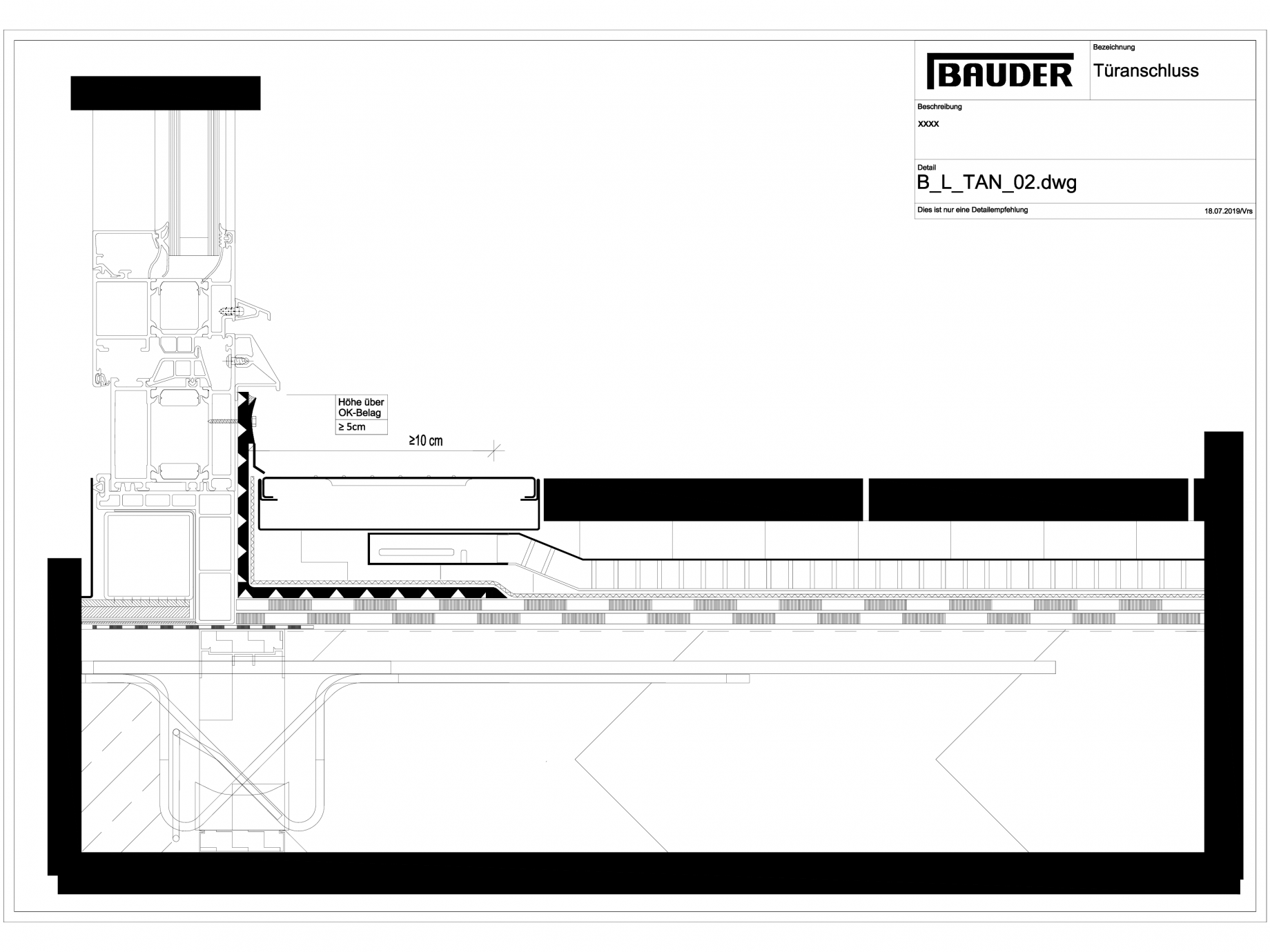 CAD-DXF Bauder - Terasa - Plastic lichid - Jonctiune usa - B_L_TAN_02 ...