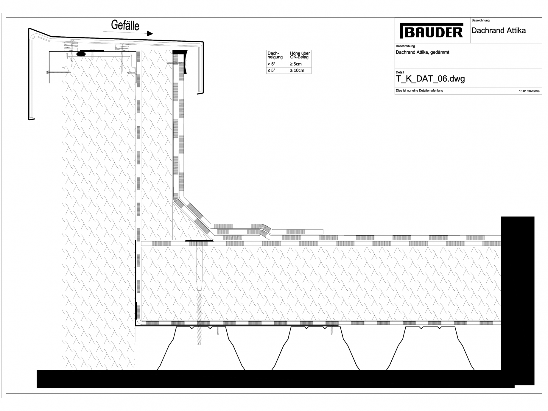 CAD-DXF Bauder - Detaliu atic - T_K_DAT_06 BAUDER Detaliu de montaj