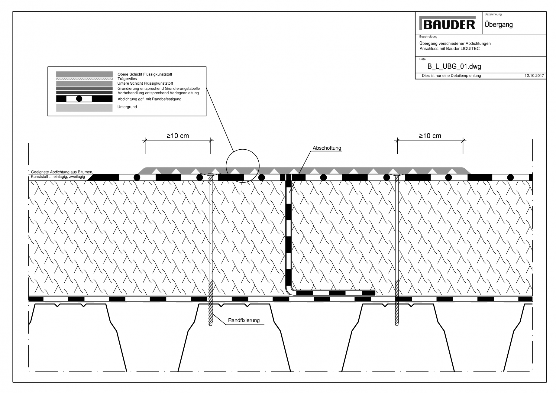 CAD-PDF Bauder - Detaliu sigilare realizata cu LIQUITEC - B_L_UBG-01 ...