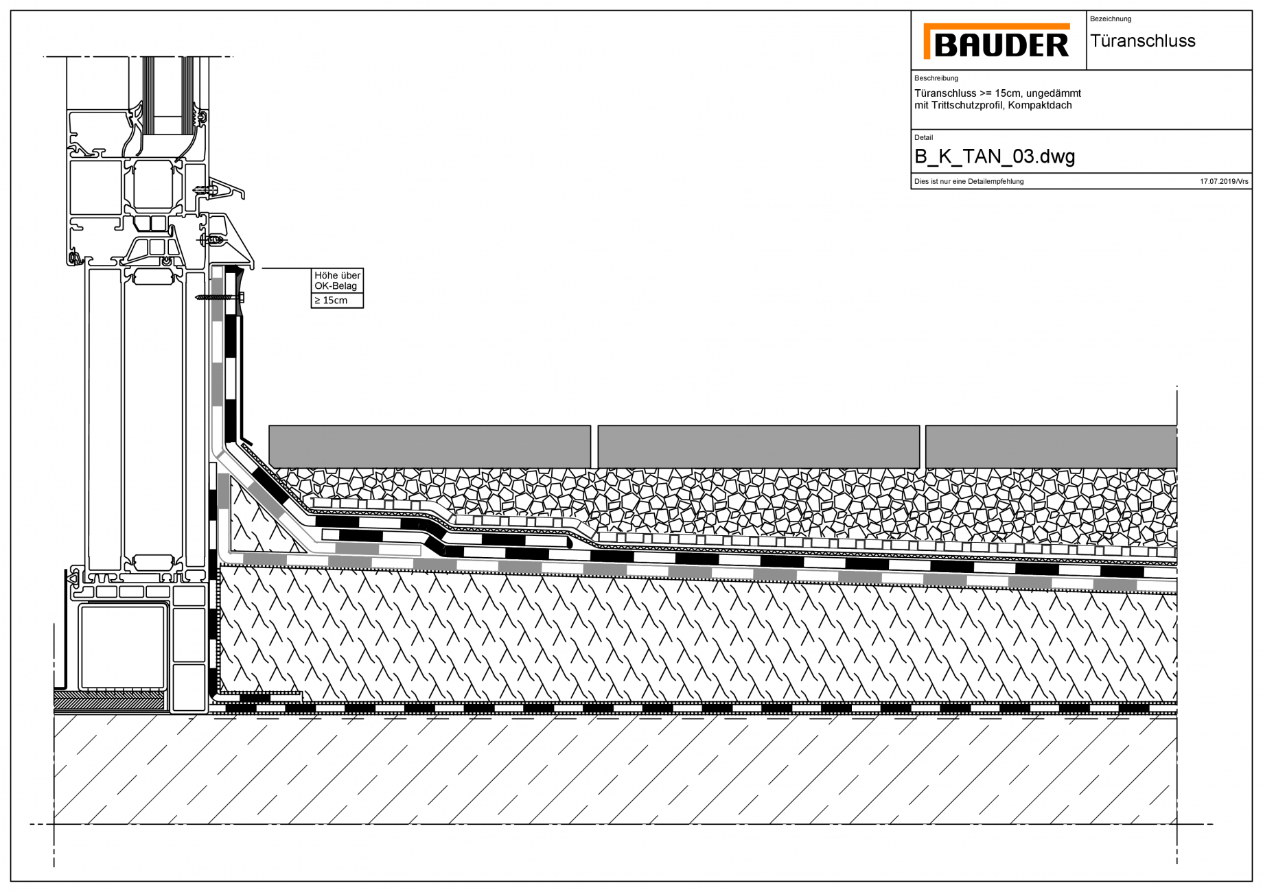 CAD-PDF Bauder - Detaliu racord usa - B_K_TAN_03 BAUDER Detaliu de montaj