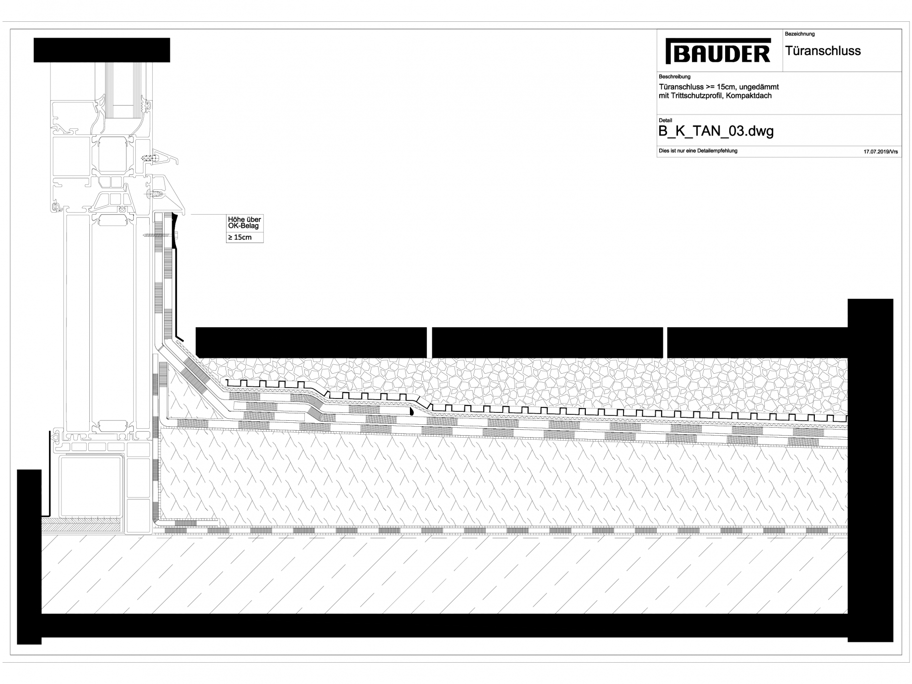 CAD-DWG Bauder - Detaliu racord usa - B_K_TAN_03 BAUDER Detaliu de montaj