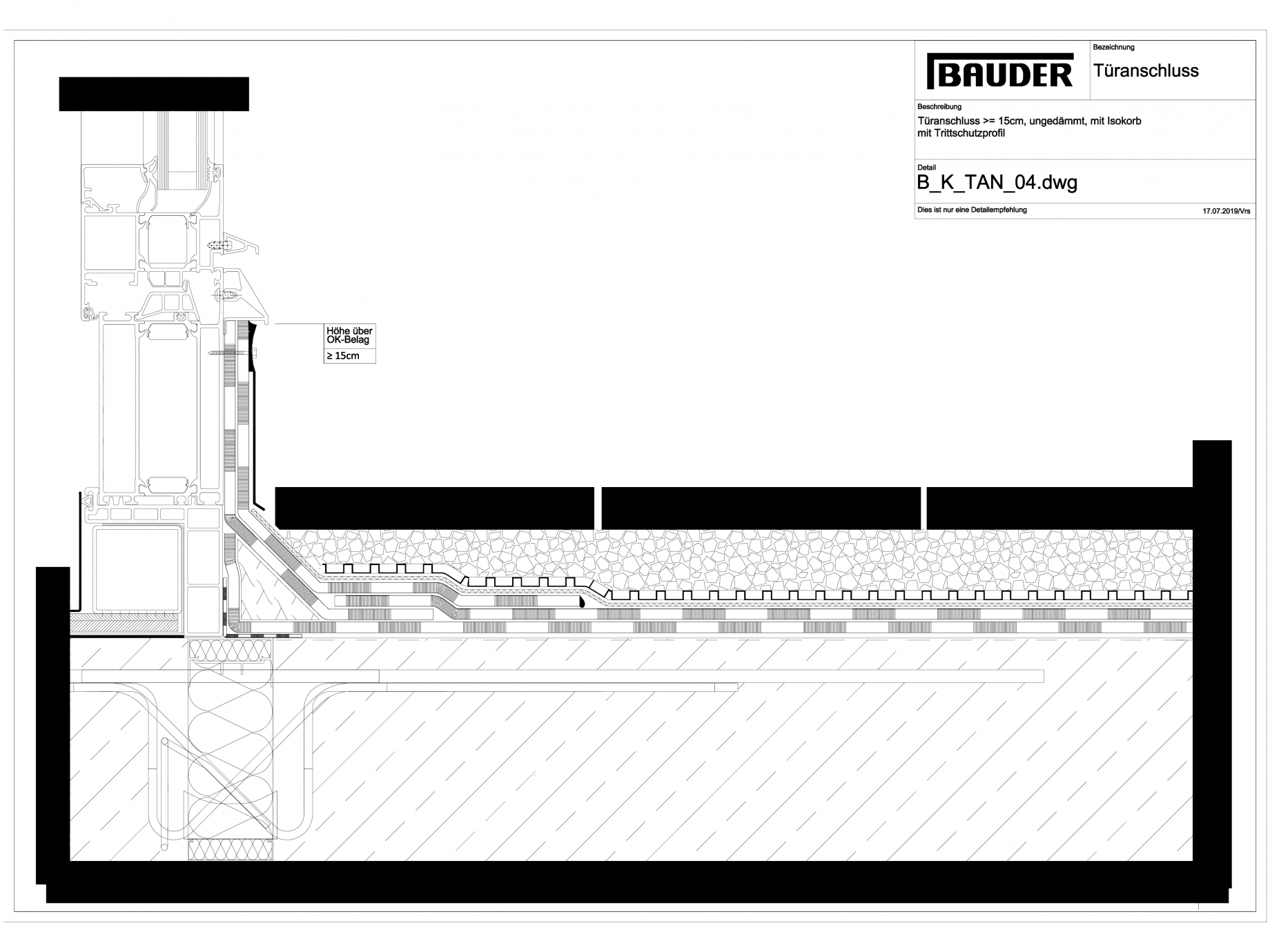 CAD-DWG Bauder - Detaliu racord usa - B_K_TAN_04 BAUDER Detaliu de montaj