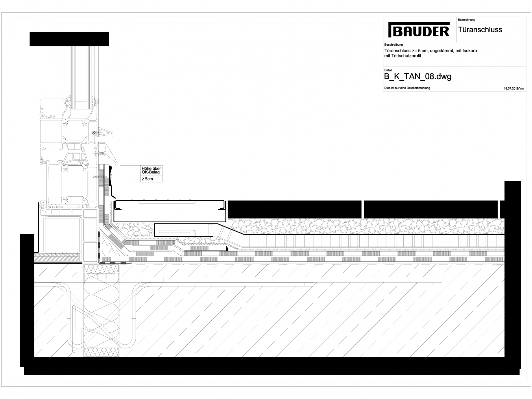 CAD-DWG Bauder - Detaliu racord usa - B_K_TAN_08 BAUDER Detaliu de montaj