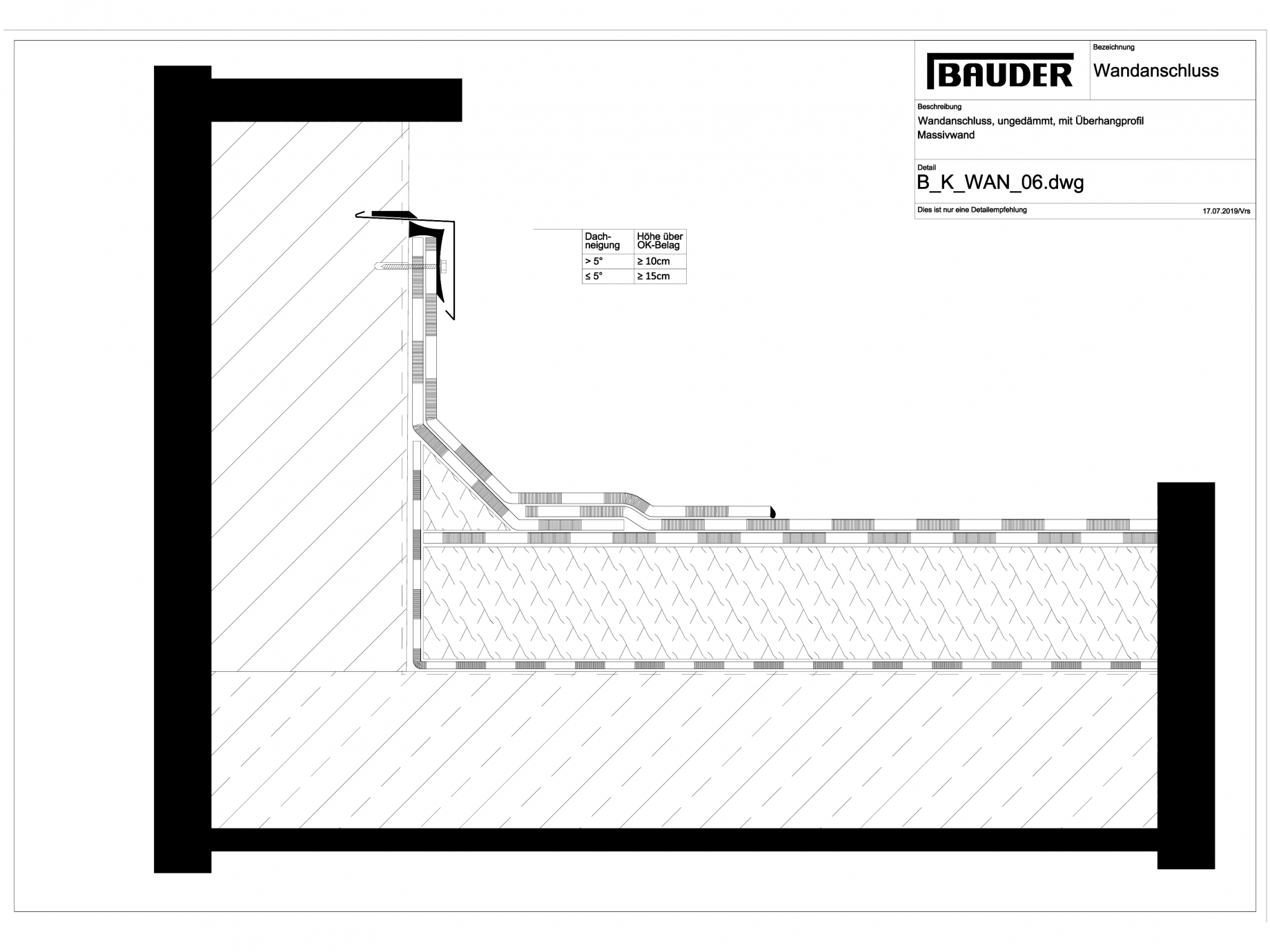 CAD-DWG Bauder - Detaliu racord perete - B_K_WAN_06 BAUDER Detaliu de ...