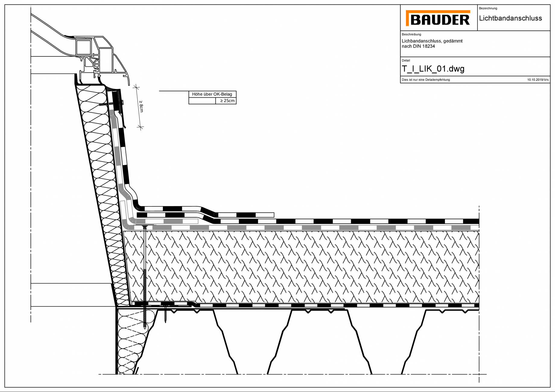 CAD-PDF Bauder - Detaliu luminator - T_I_LIK_01 BAUDER Detaliu de montaj