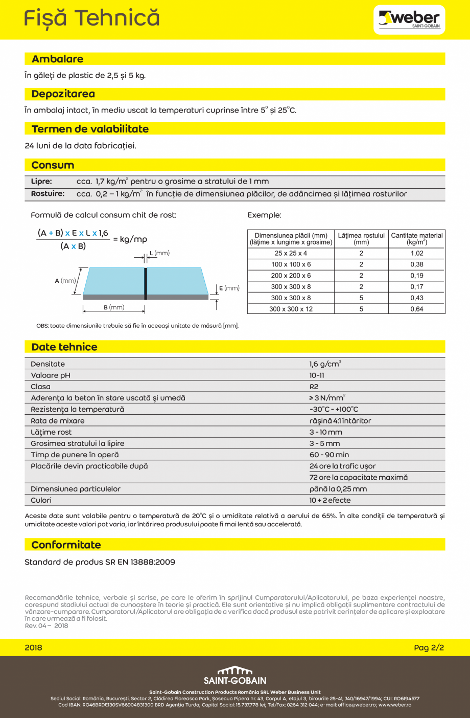 Chit epoxidic bicomponent pentru interior si exterior WEBER weberepox ...