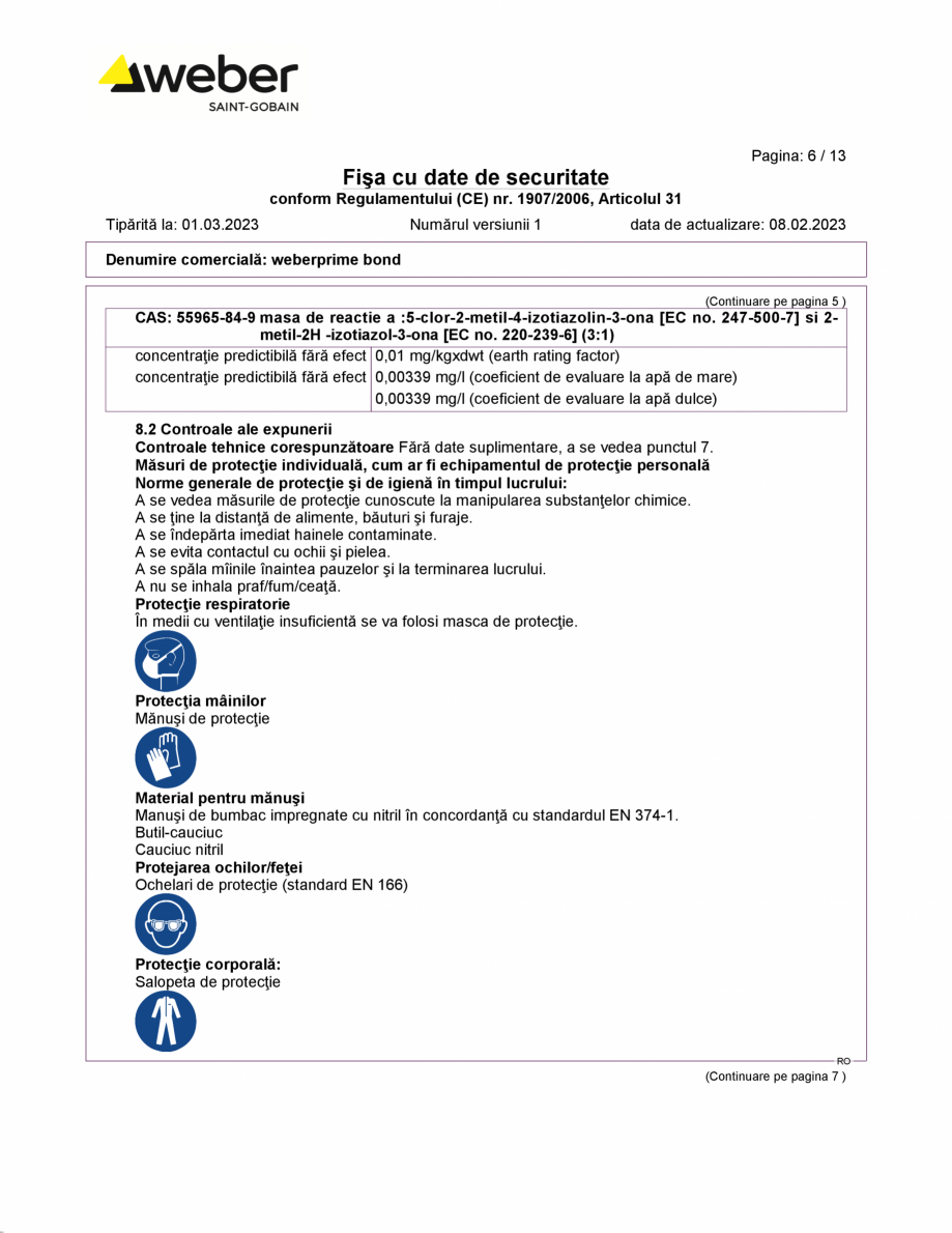 Fisa cu datele de securitate pentru amorsa universala concentrata WEBER ...