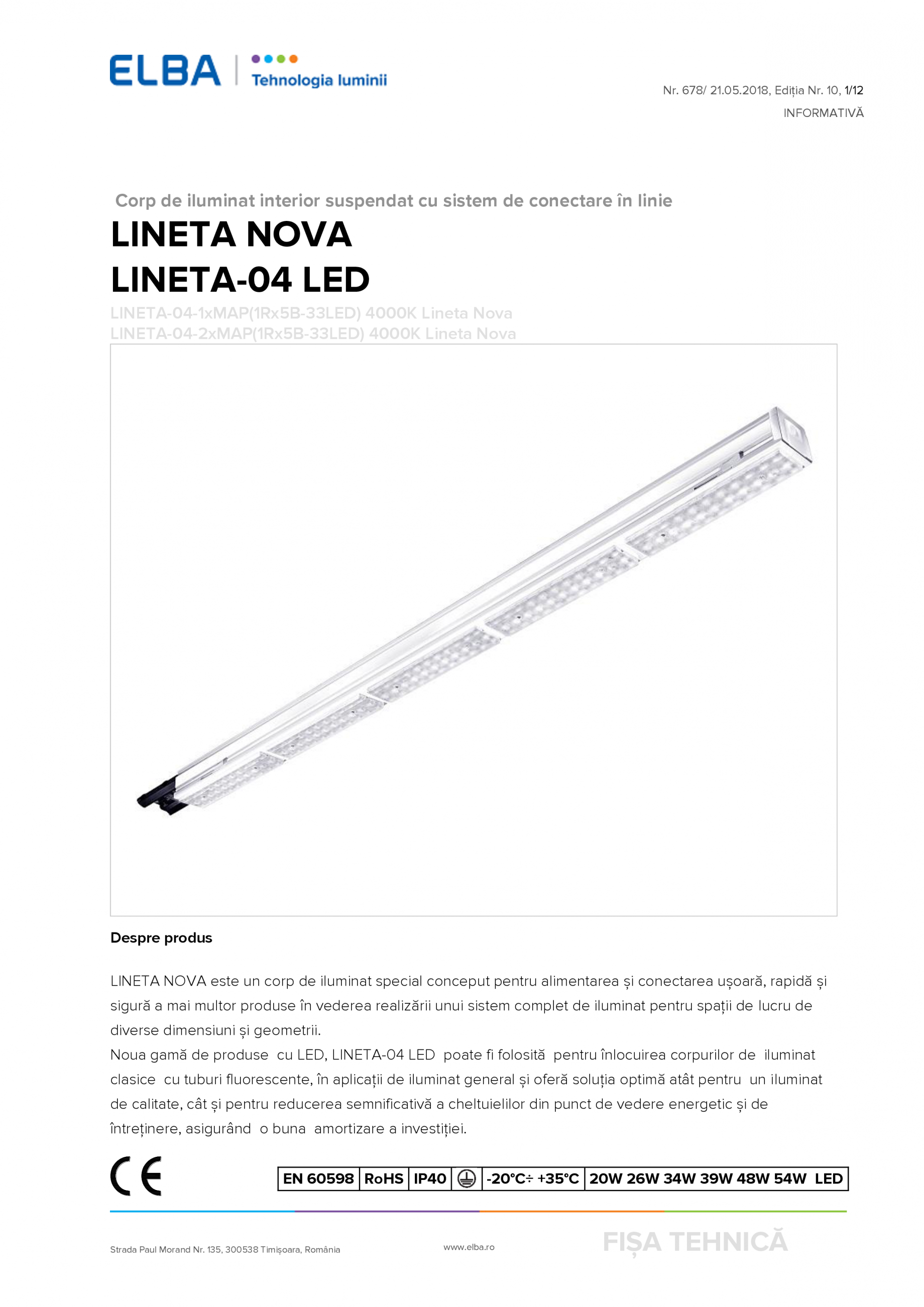 Corp de iluminat interior suspendat cu sistem de conectare in linie ...